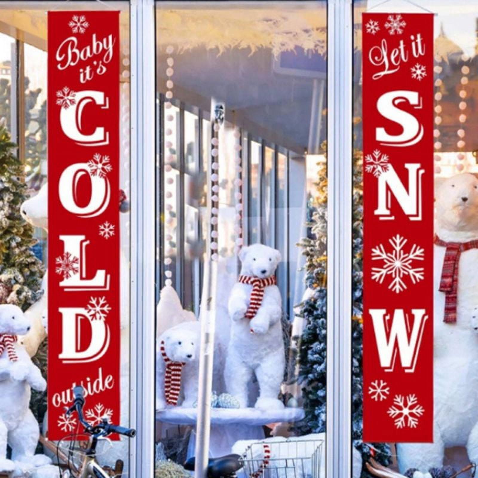 Merry Christmas Banners, Front Door Welcome Christmas Porch Banners Red ...