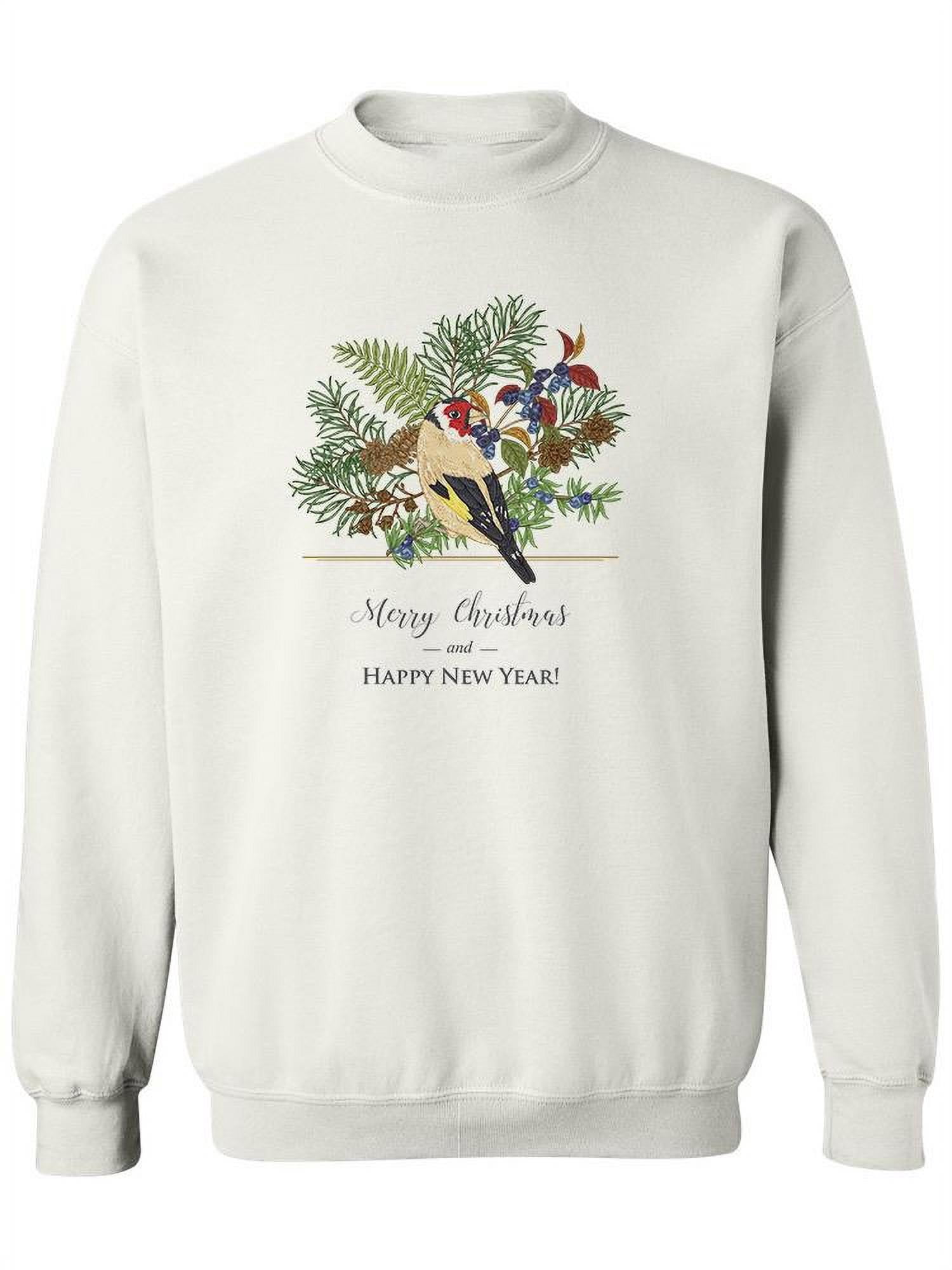 Merry Christmas Bird Sweatshirt Women -Image by Shutterstock, Female 5X ...