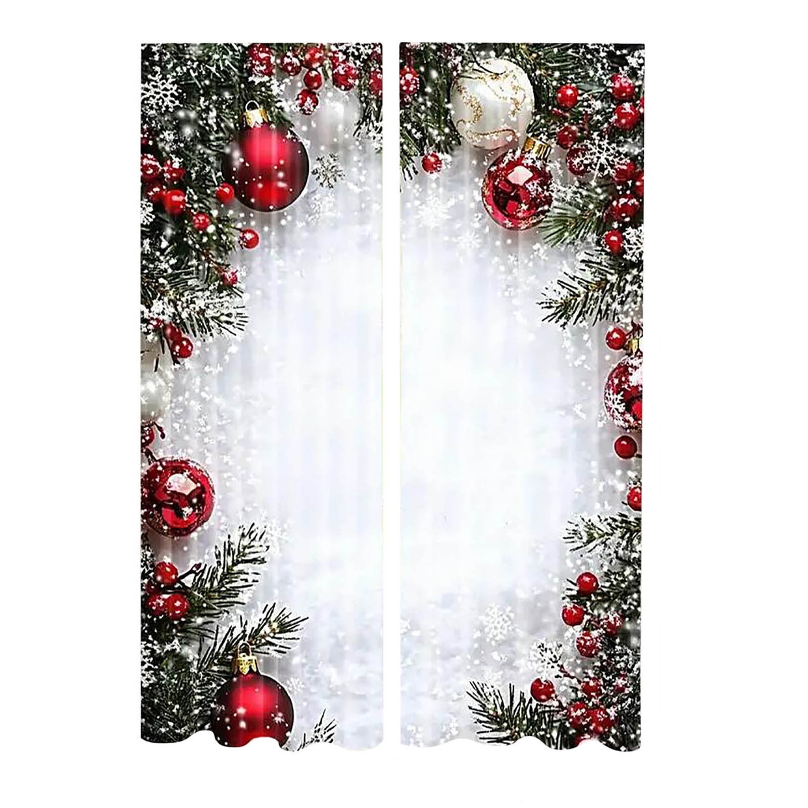 Merry Christmas Blackout Curtains for Bedroom Living Room Snow Scene ...