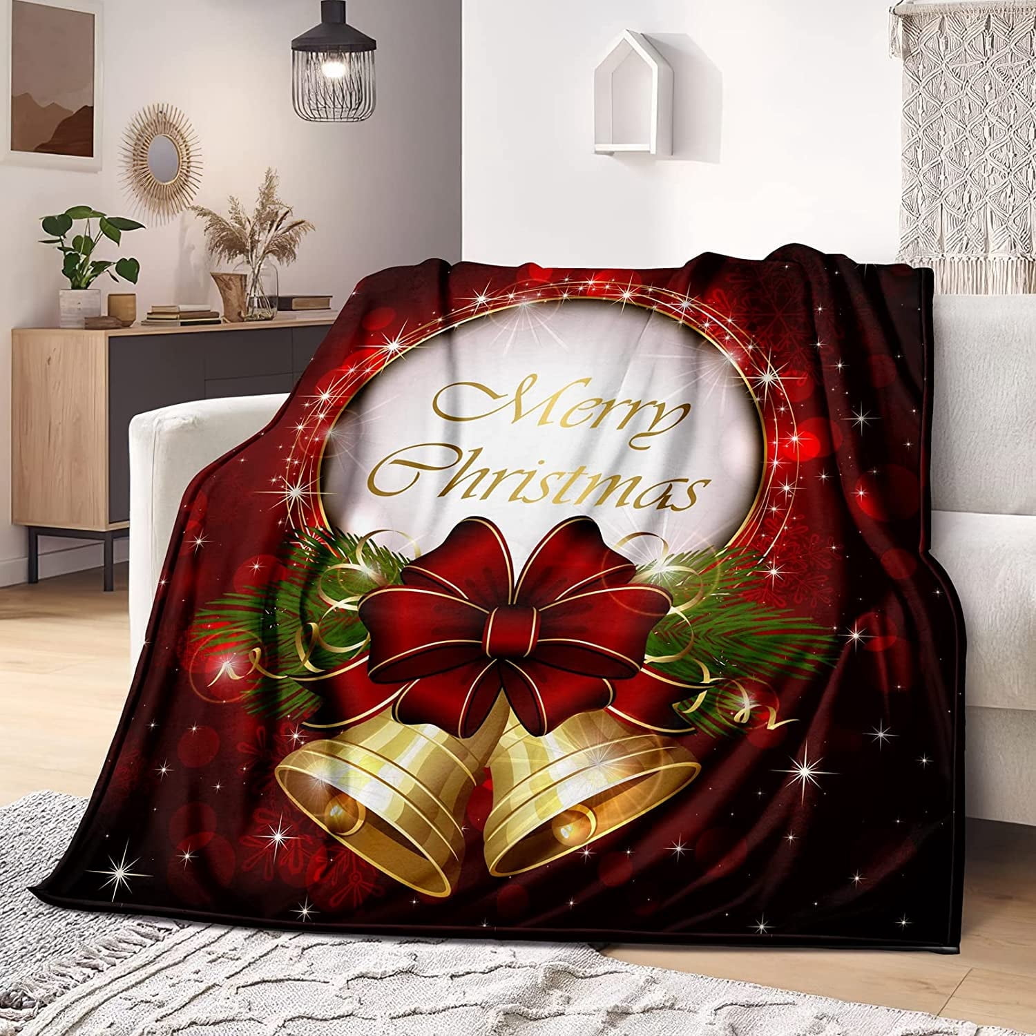 Merry Christmas Blanket Santa Claus Throw Blanket,Snowman Pattern ...