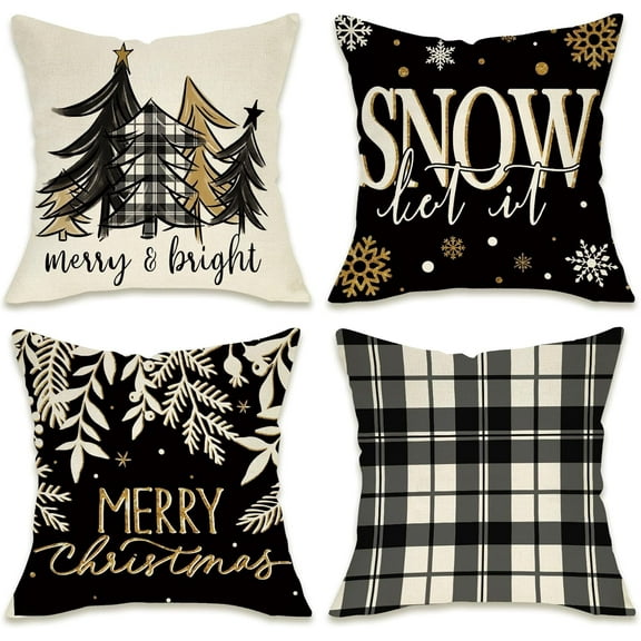 AUQ Hello Winter Pine Cone Decorative Throw Pillow Covers 20X20 Set of ...