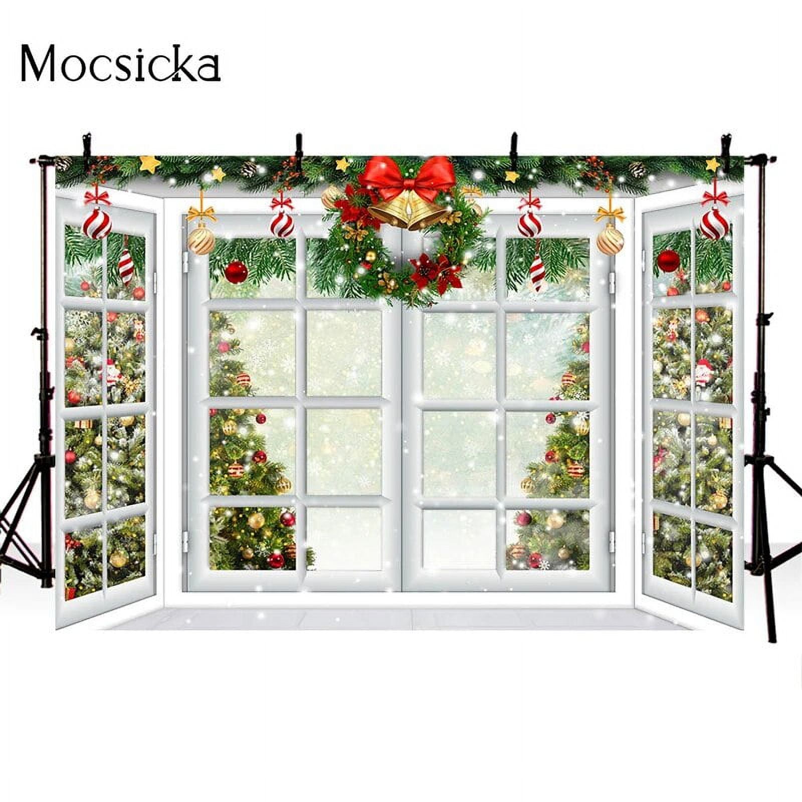Merry Christmas Cake Smash Photography Backdrop Winter Window Snow ...