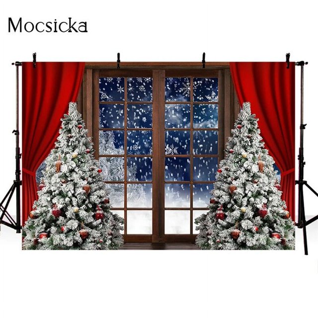 Merry Christmas Cake Smash Photography Backdrop Winter Window Snow ...