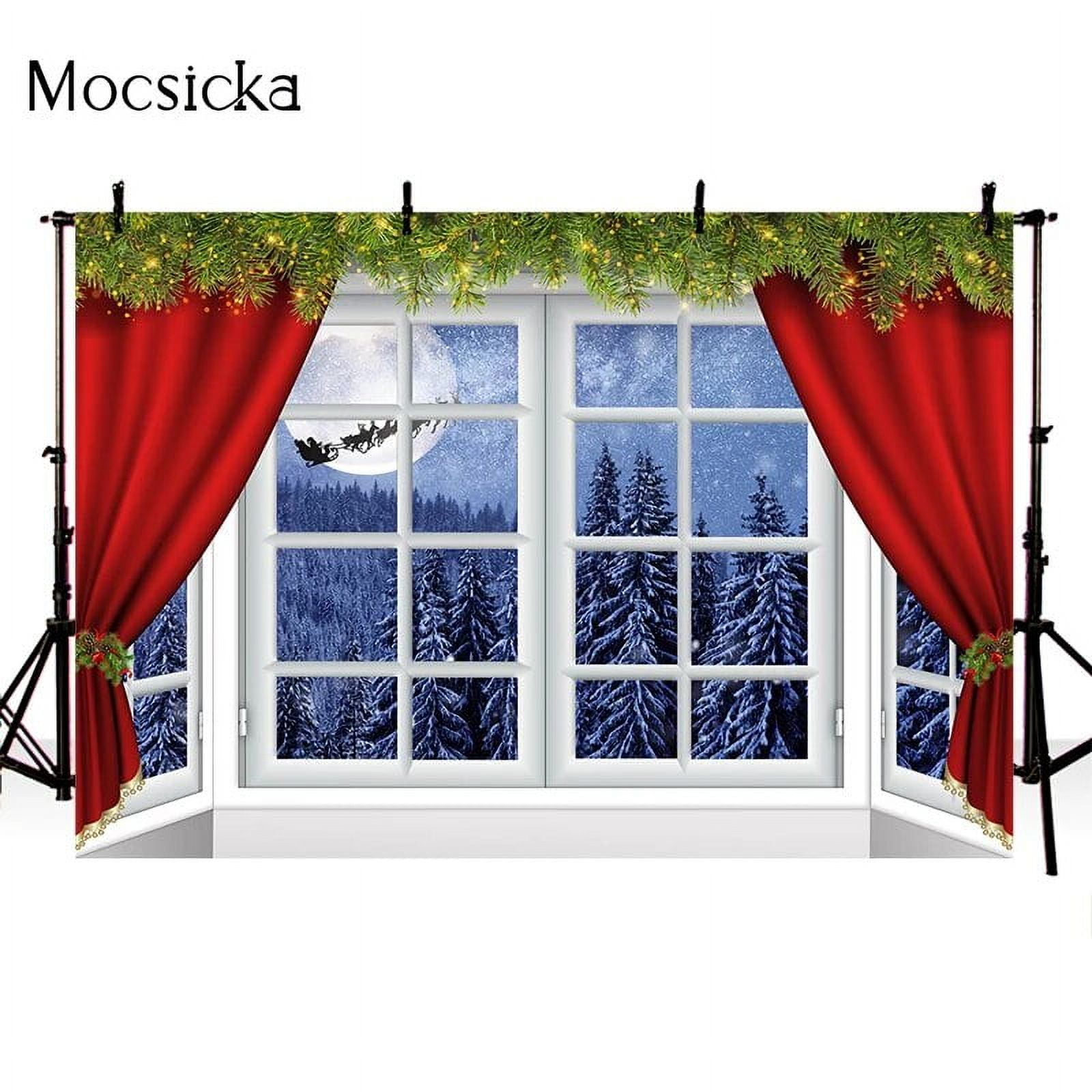 Merry Christmas Cake Smash Photography Backdrop Winter Window Snow ...