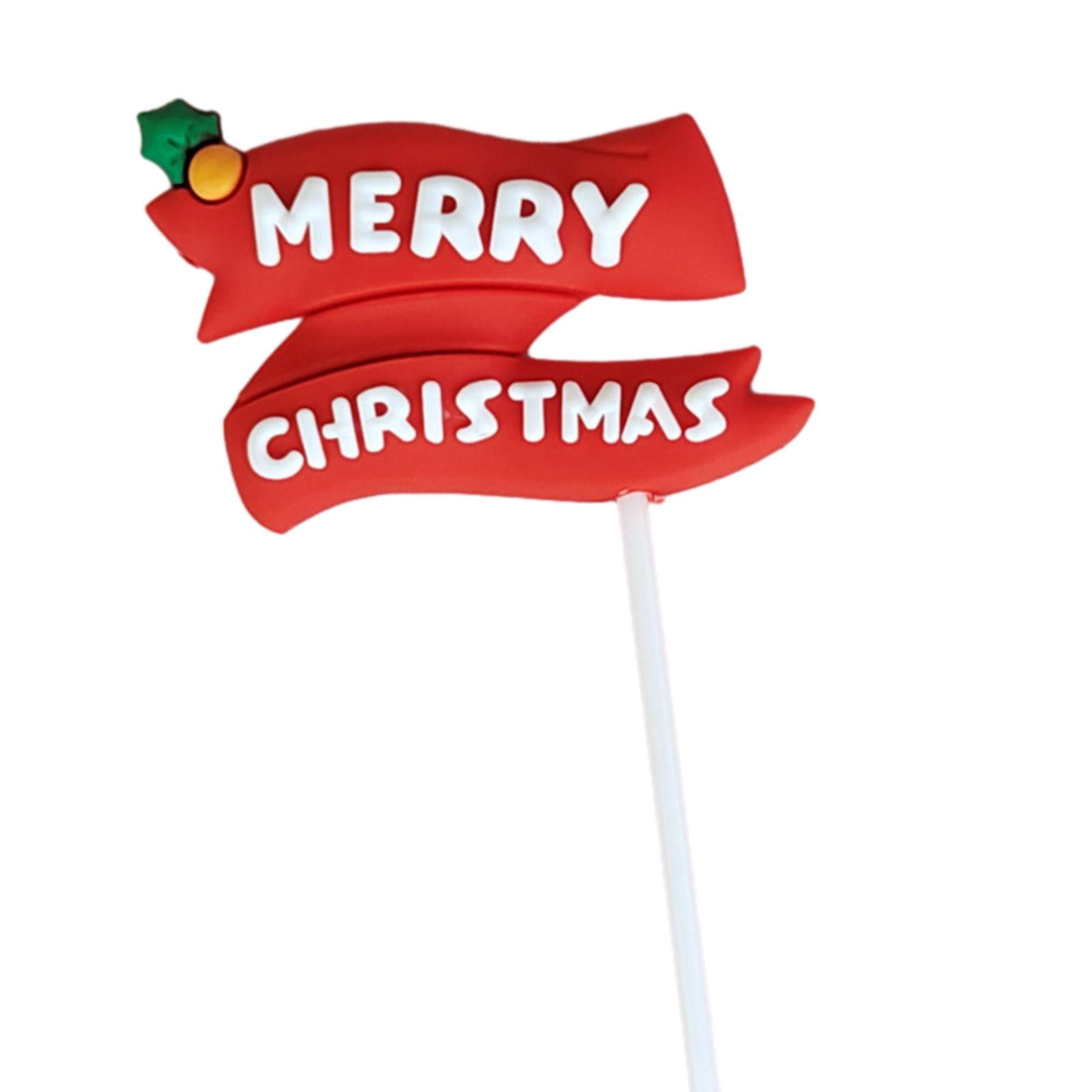 Merry Christmas Cake Toppers Cake Decorating Soft Lifelike Theme Party ...