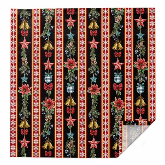 Merry Christmas Cloth Napkins Washable Set of 1, Poinsettia Flower Xmas ...