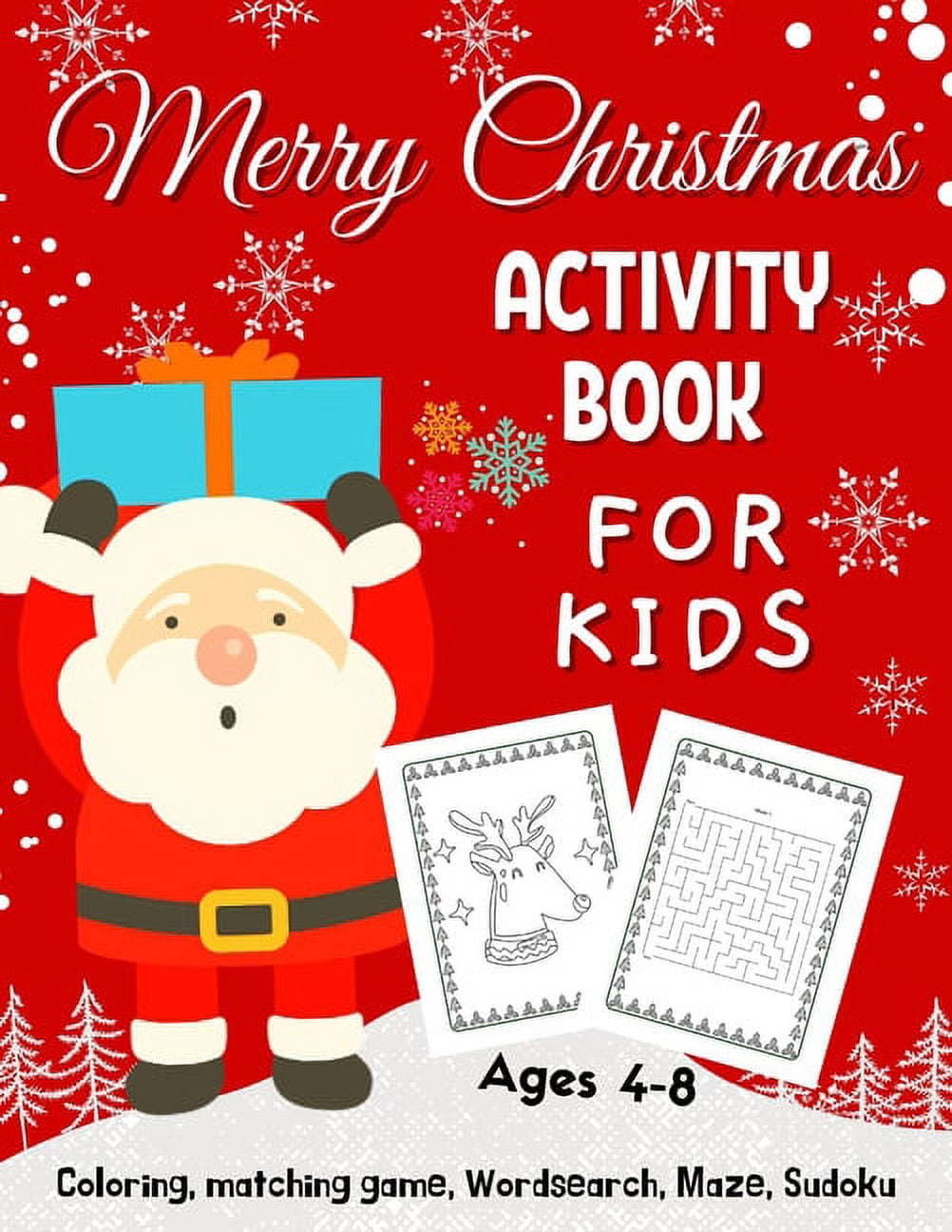 Merry Christmas Coloring Activity Book For Kids Ages 4-8: A very fun ...