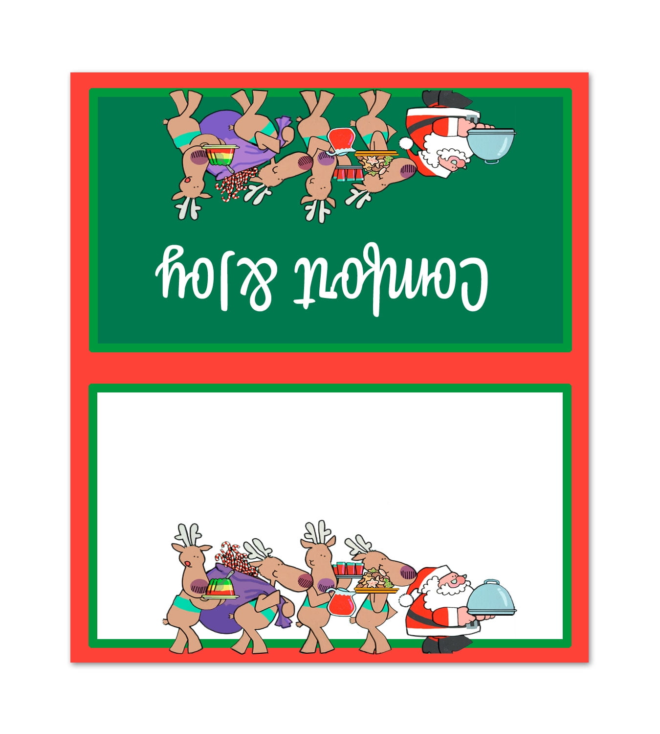 Merry Christmas Comfort & Joy Table Tent Place Cards - 25 Comfort & Joy ...