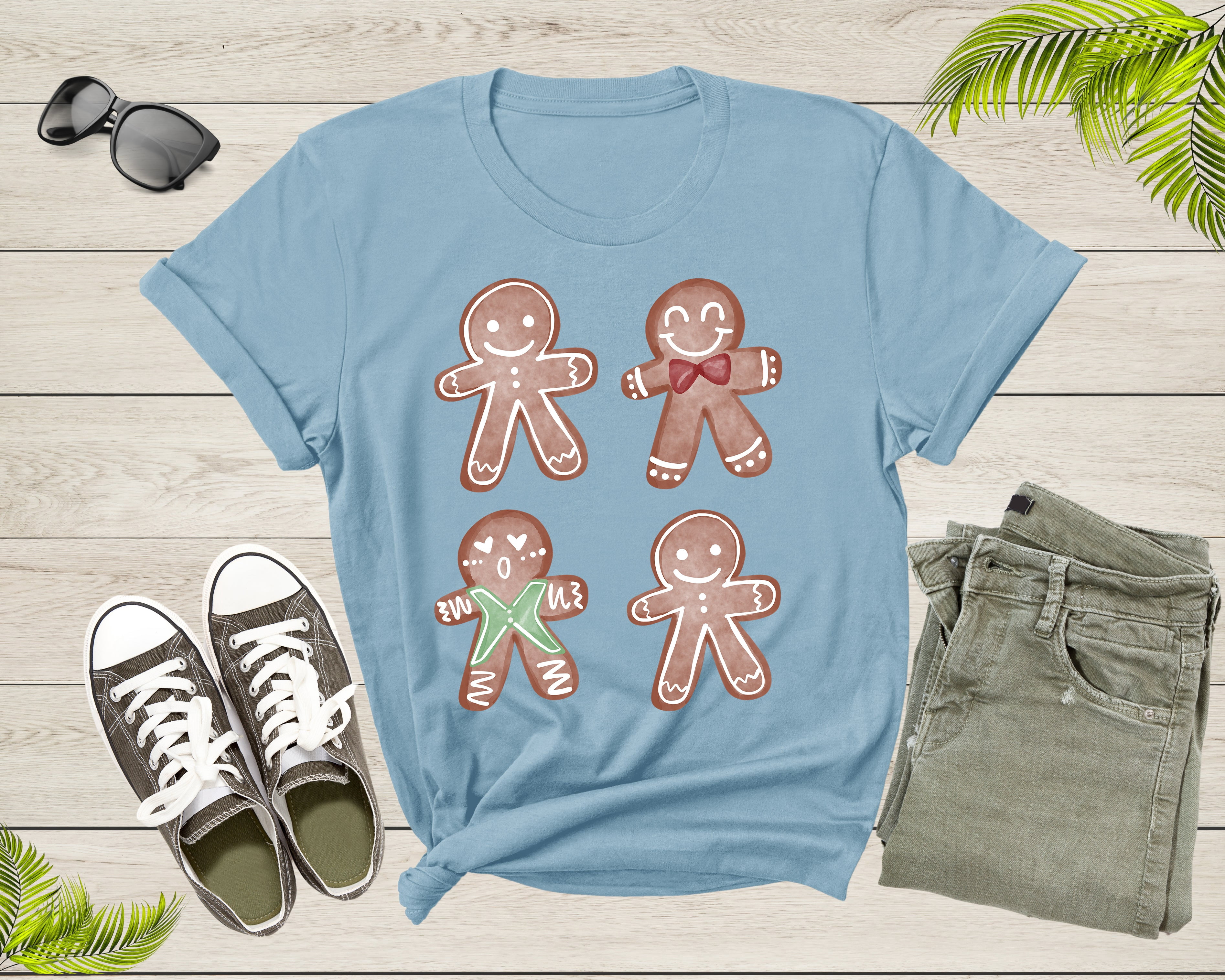 Merry Christmas Cookies Xmas Gingerbread Man Dessert Design T-Shirt ...