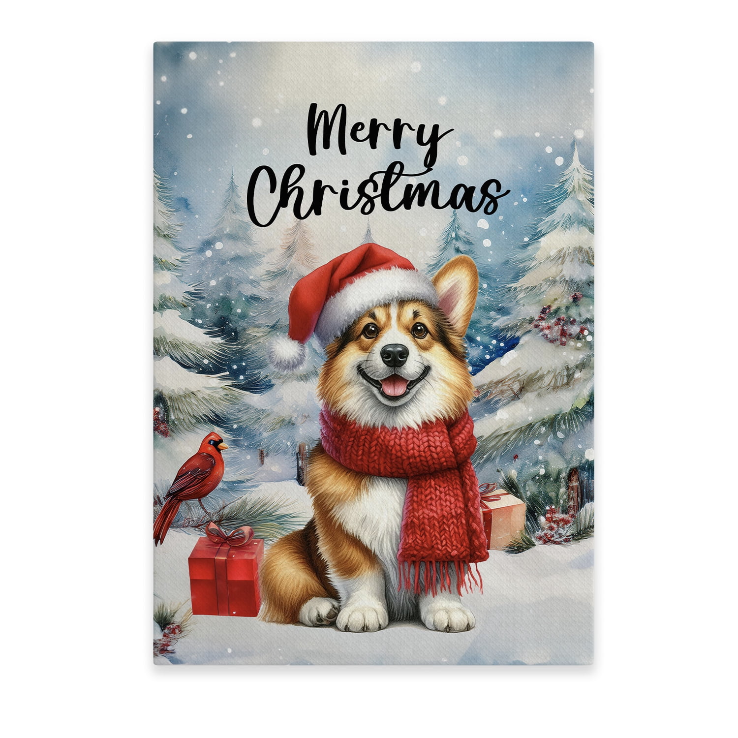 Merry Christmas Corgi Enjoys Woofmas Winter Xmas Holiday Vertical Matte ...