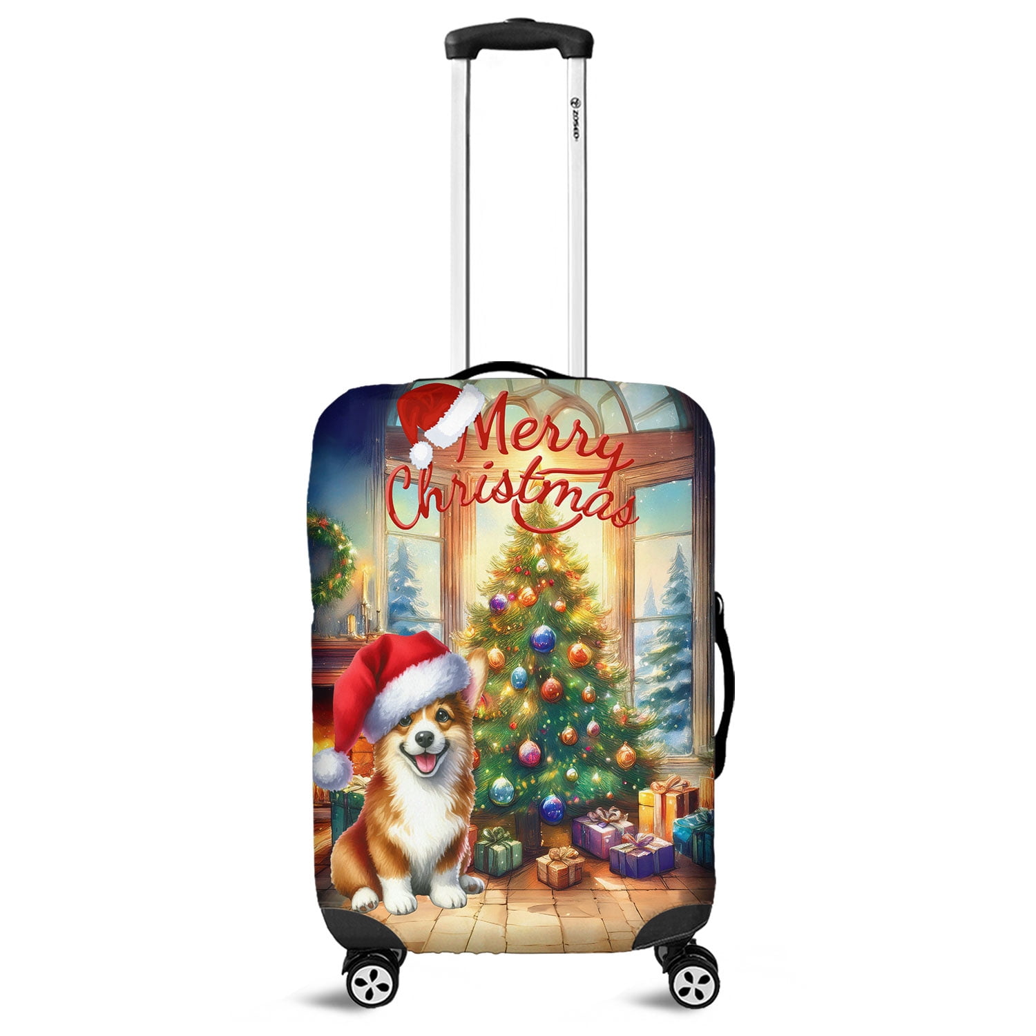 Merry Christmas Corgi Santa Hat Xmas Tree Winter Holiday Travel Luggage ...