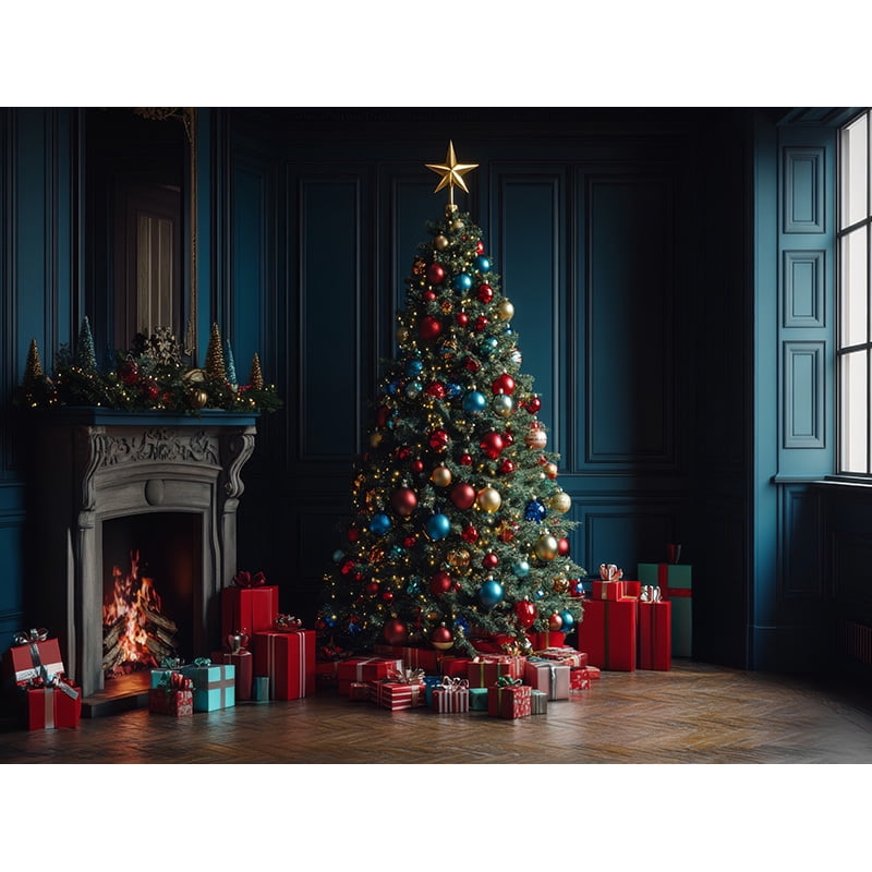 Merry Christmas Day Scene New Year Photography Backdrop Props Winter ...