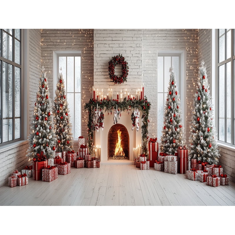 Merry Christmas Day Scene New Year Photography Backdrop Props Winter ...