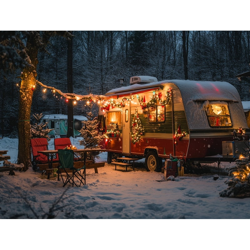Merry Christmas Day Scene New Year Photography Backdrop Props Winter ...