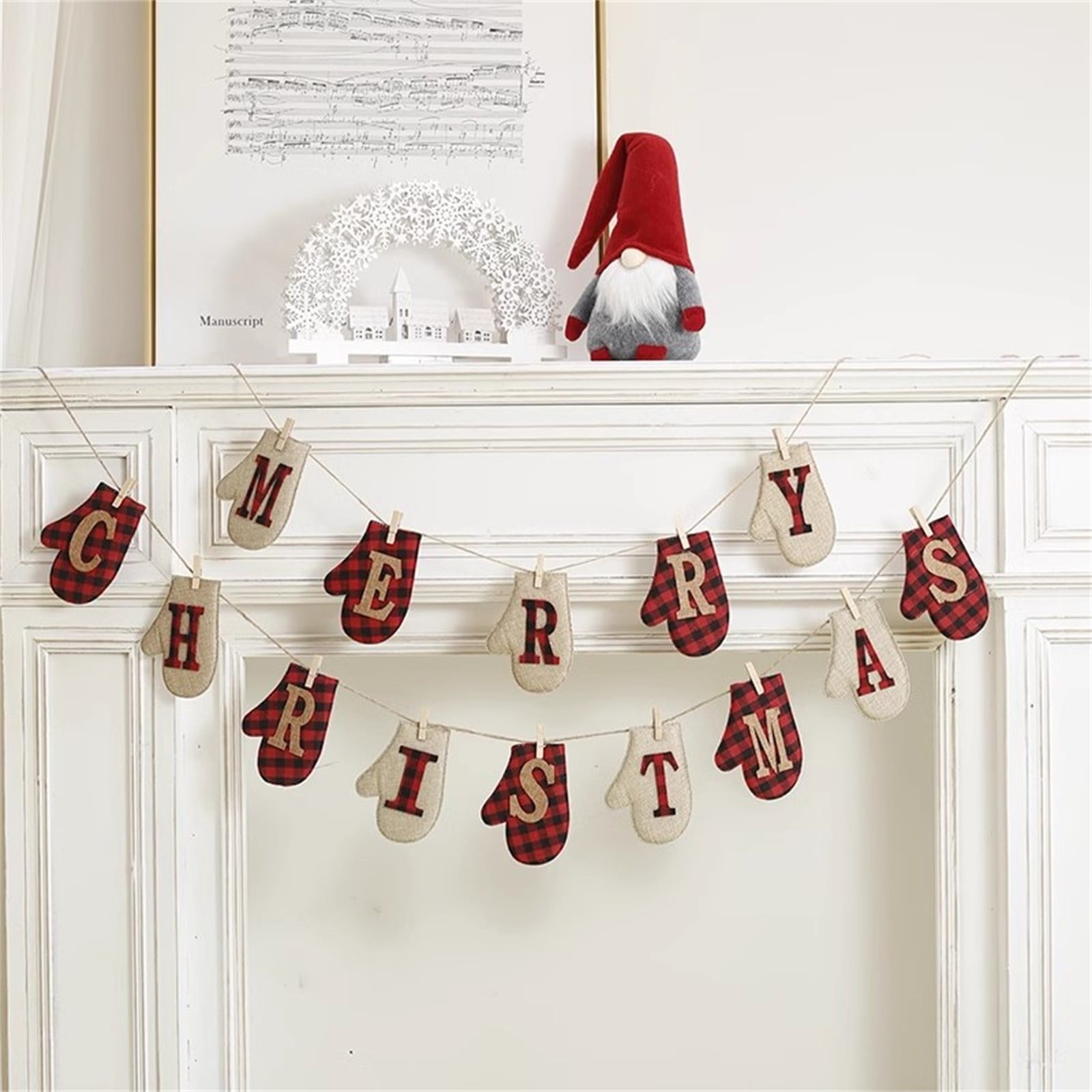 Merry Christmas Decorations, Christmas Flag Raising Scenes, Wall ...