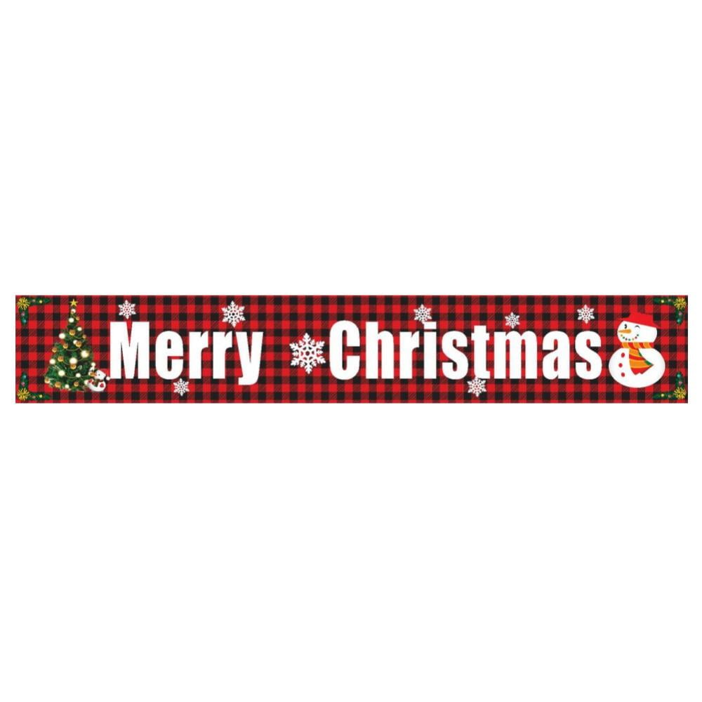 Merry Christmas Decorations Outdoor Banner,Red Buffalo Plaid Christmas ...