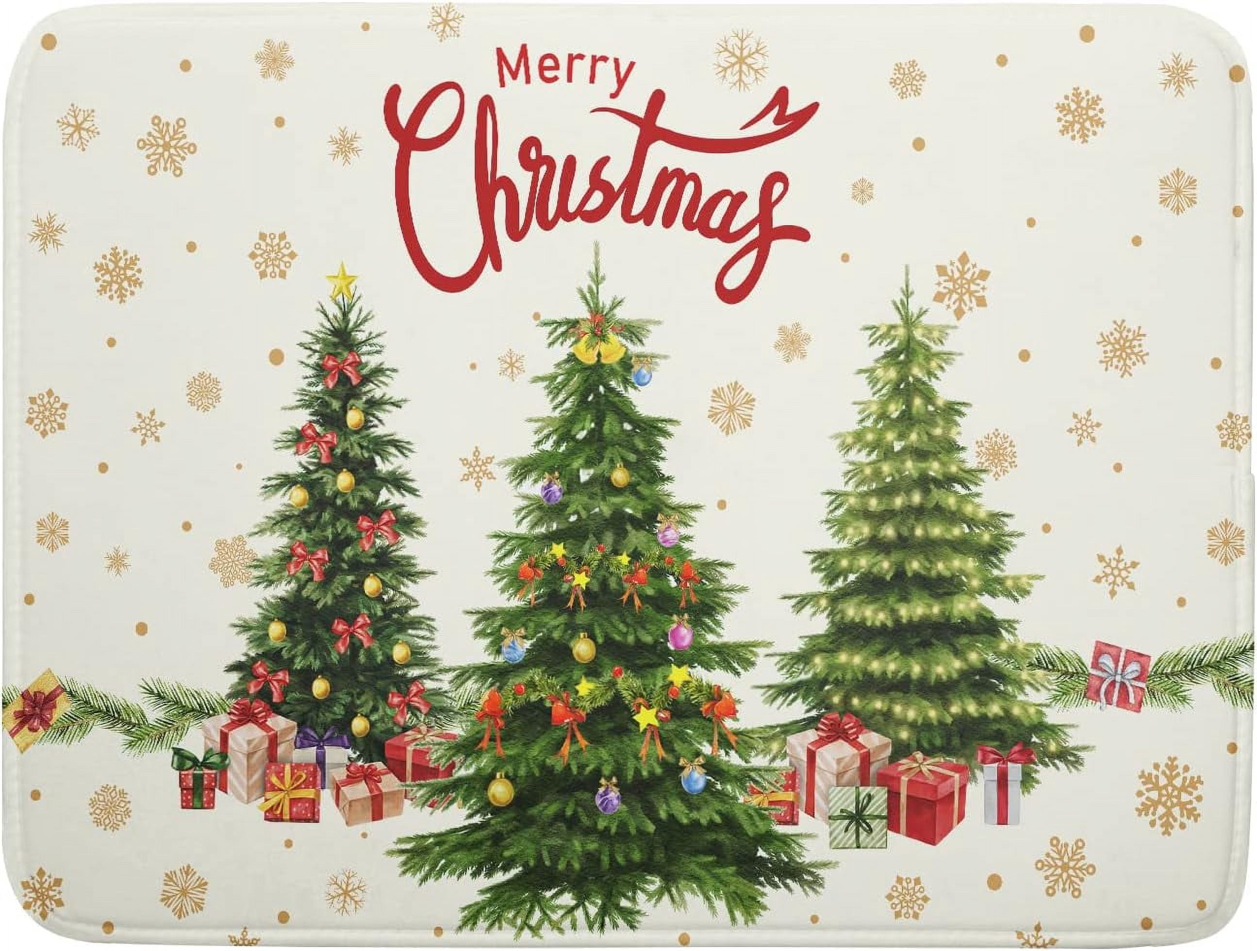 Merry Christmas Dish Drying Mats for Kitchen Counter 16x18 Inch ...
