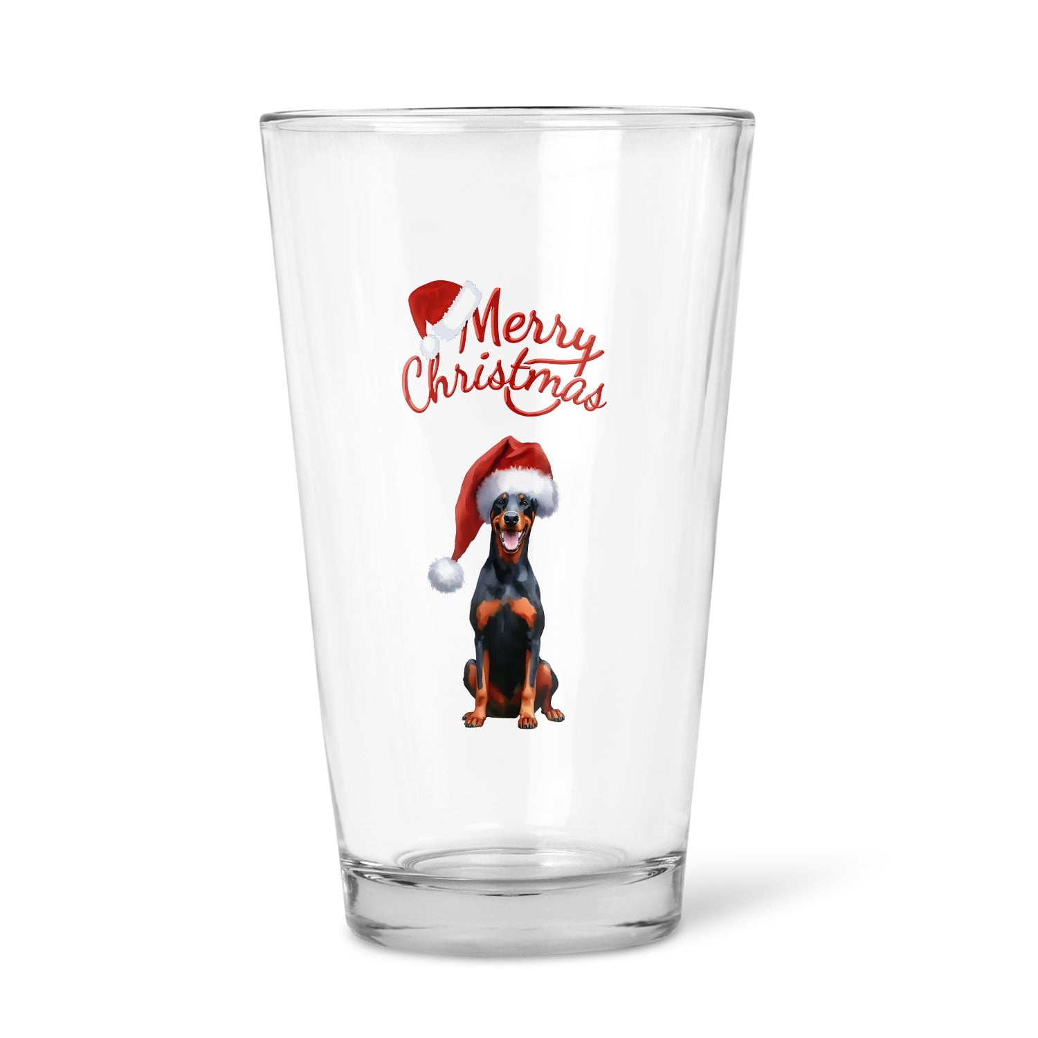 Merry Christmas Doberman Pinscher Santa Hat Xmas Tree Winter Holiday ...