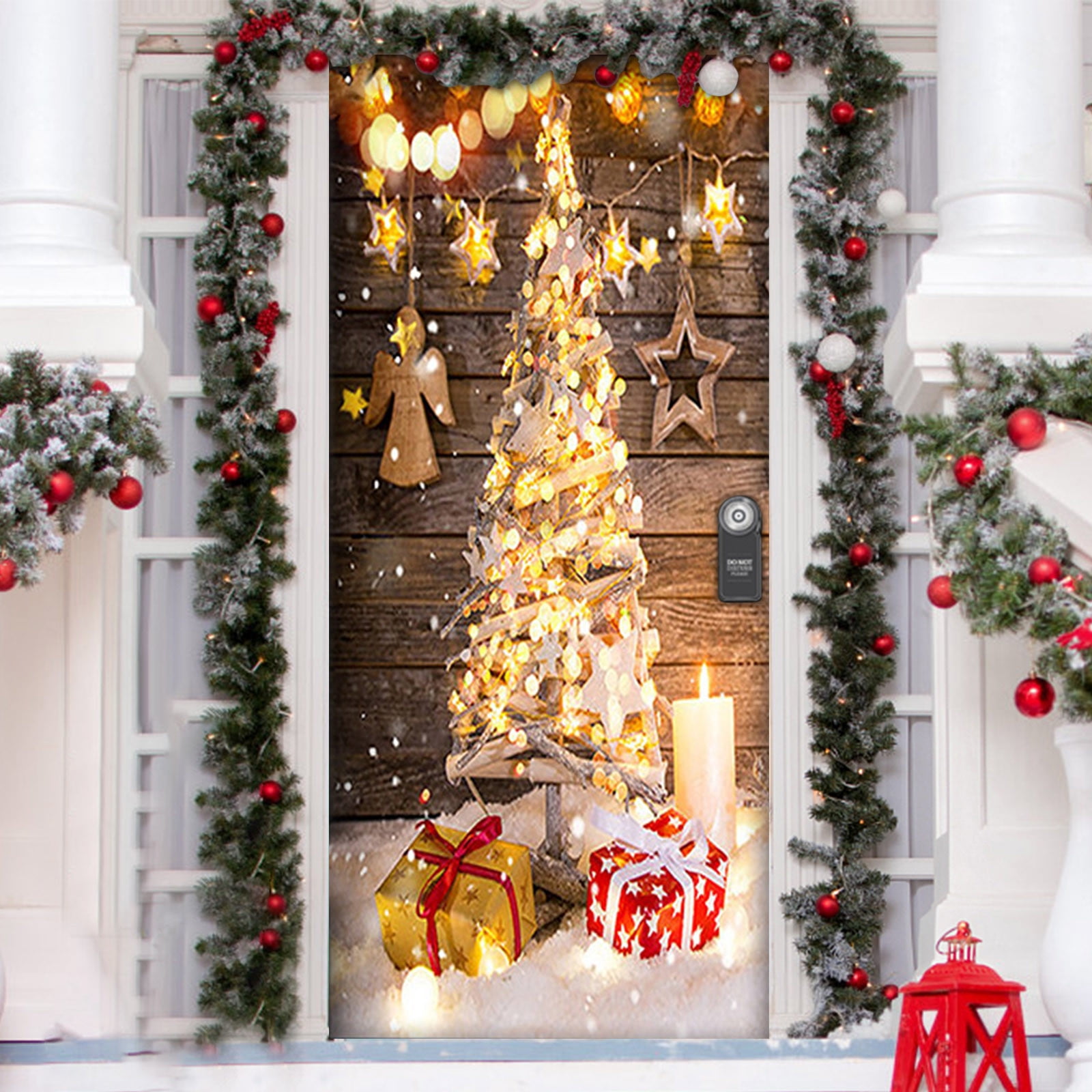 Merry Christmas Door Cover 35.8 x 79.9 Inch Christmas Ball Door Cover ...