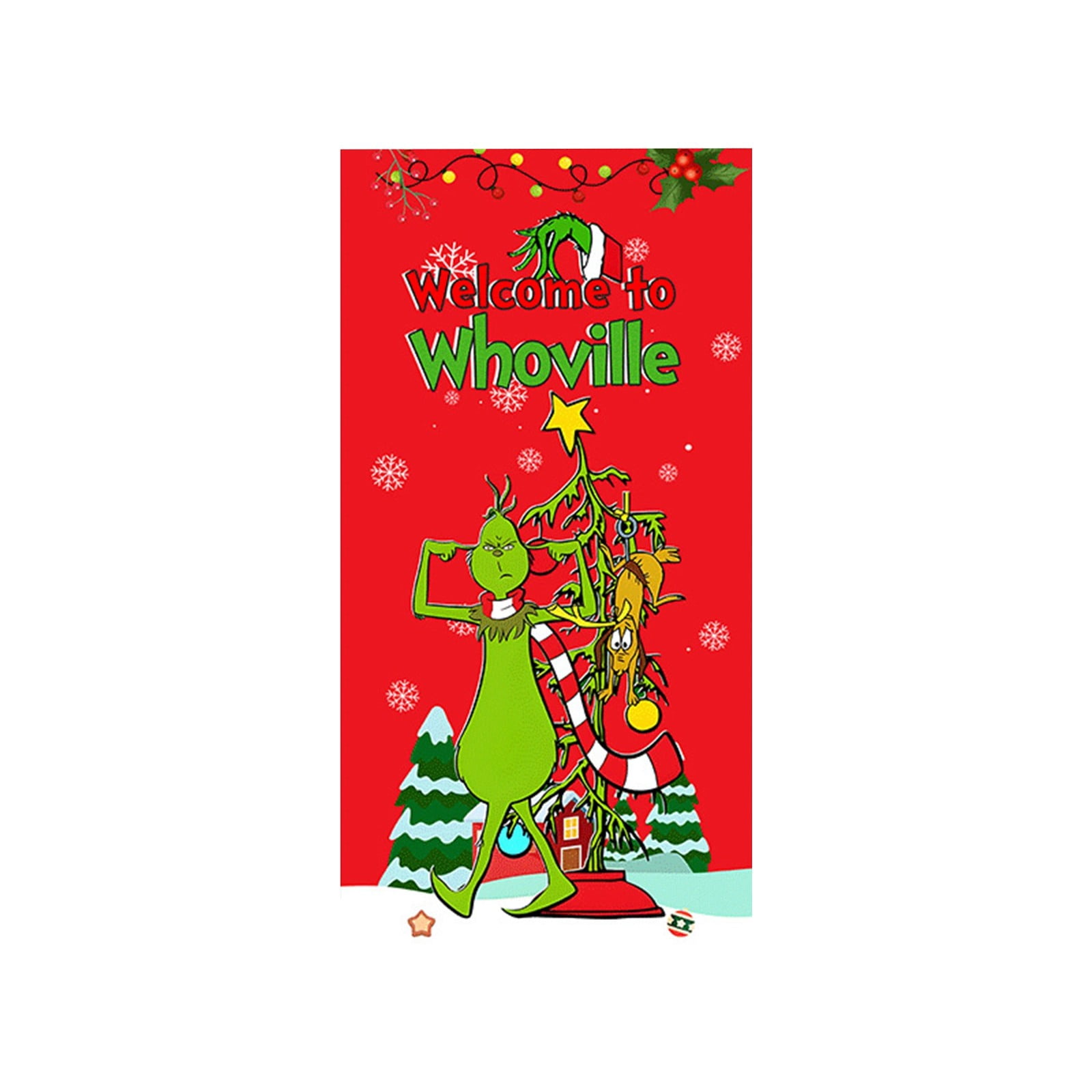 Merry Christmas Door Cover, Grinch Christmas Decorations, Grinch Decor ...
