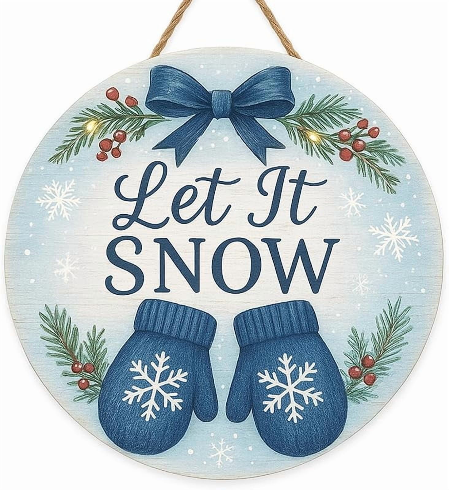 Merry Christmas Door Hanger Sign for Front, Chrismas Welcome Wooden ...