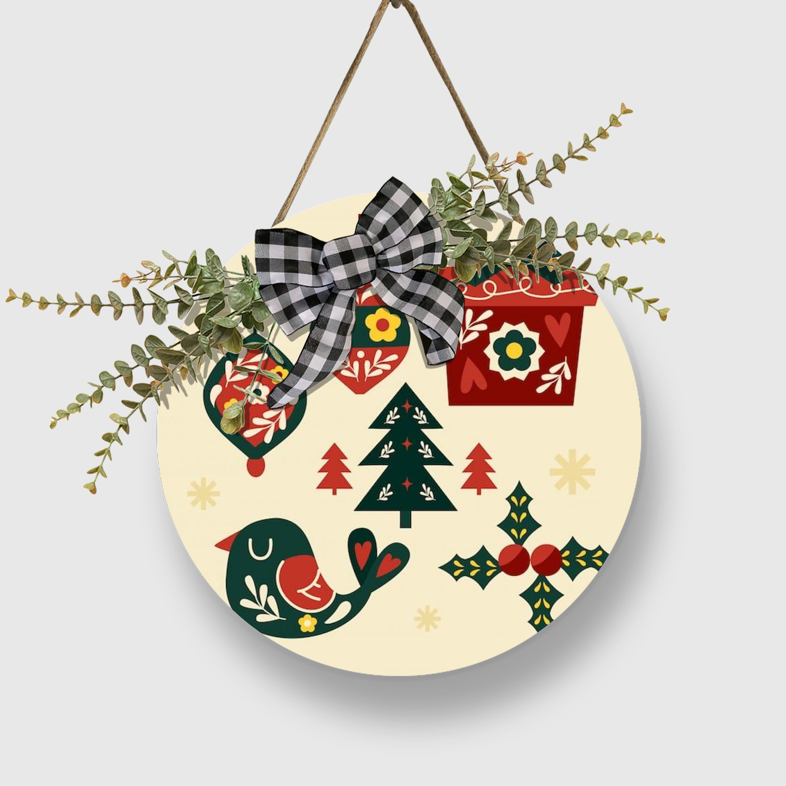 Merry Christmas Door Hanger Sign for Front, Christmas Welcome PVC ...