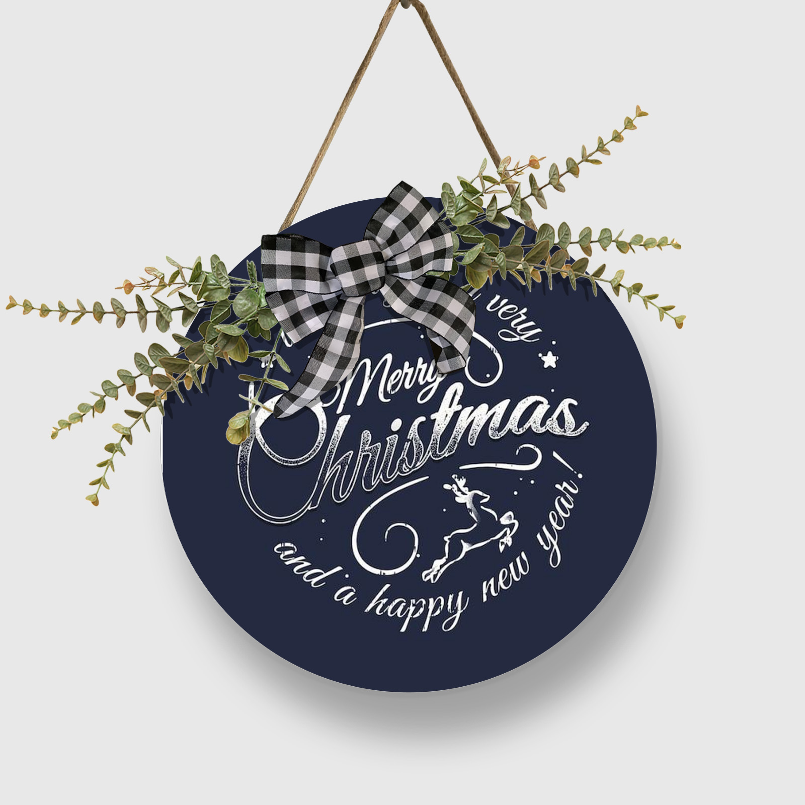Merry Christmas Door Hanger Sign for Front, Christmas Welcome PVC ...