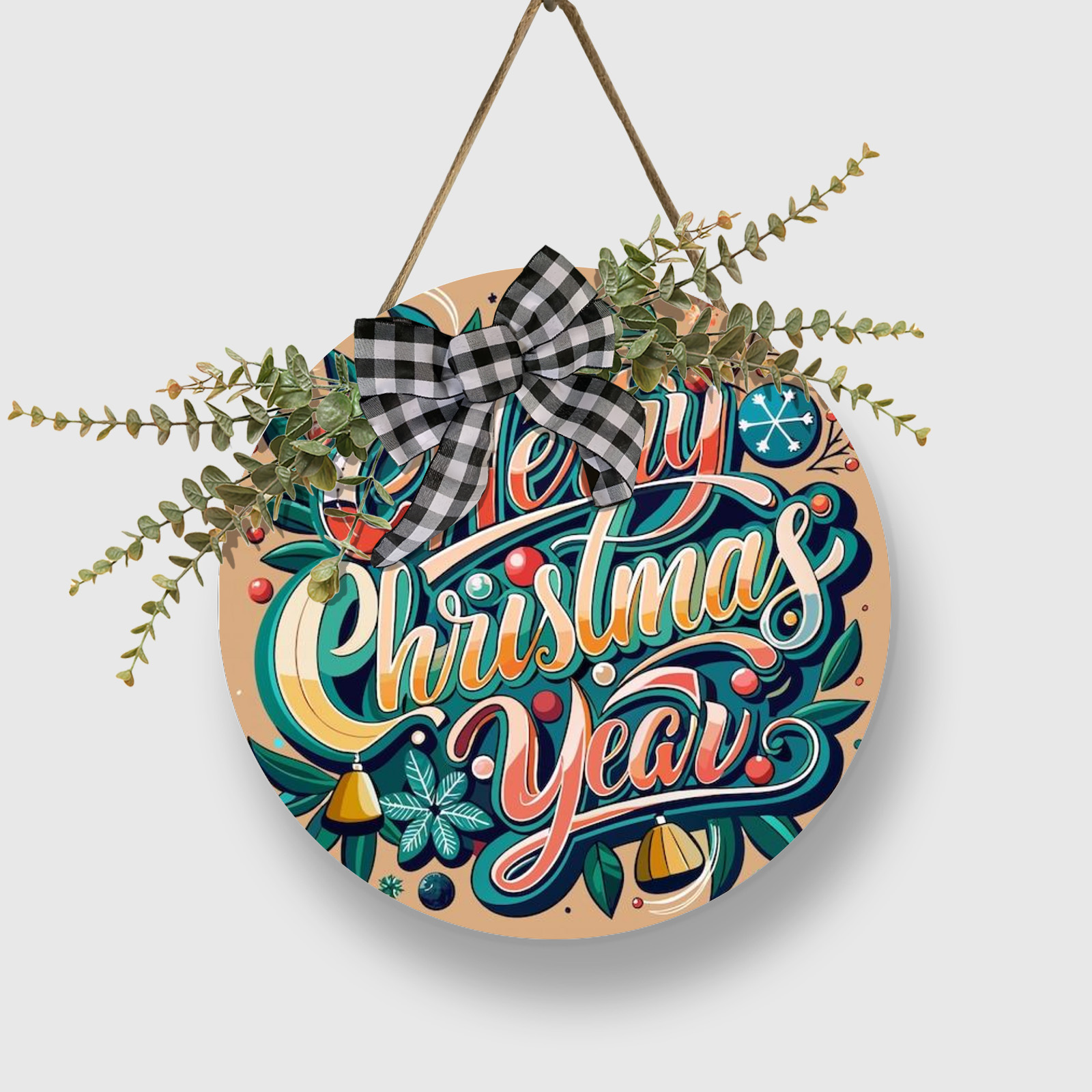 Merry Christmas Door Hanger Sign for Front, Christmas Welcome PVC ...