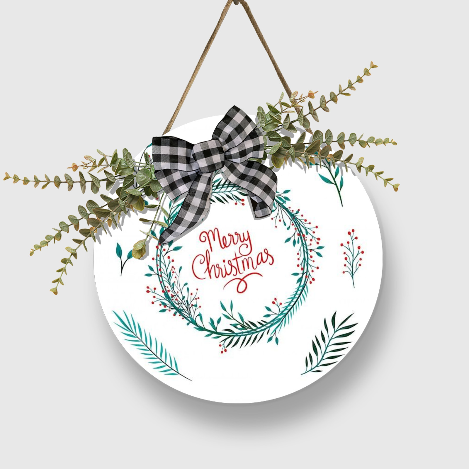 Merry Christmas Door Hanger Sign for Front, Christmas Welcome PVC ...