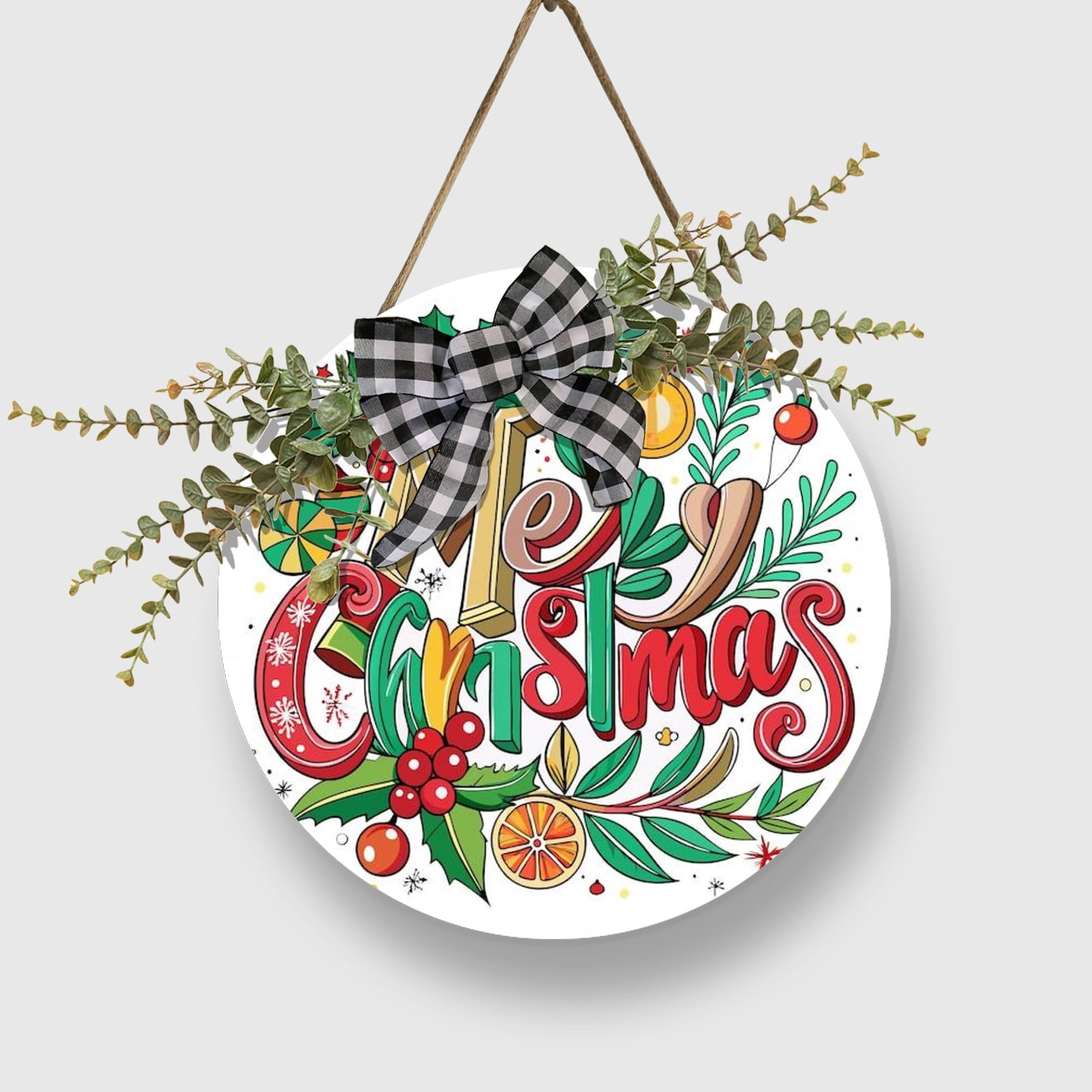 Merry Christmas Door Hanger Sign for Front, Christmas Welcome PVC ...