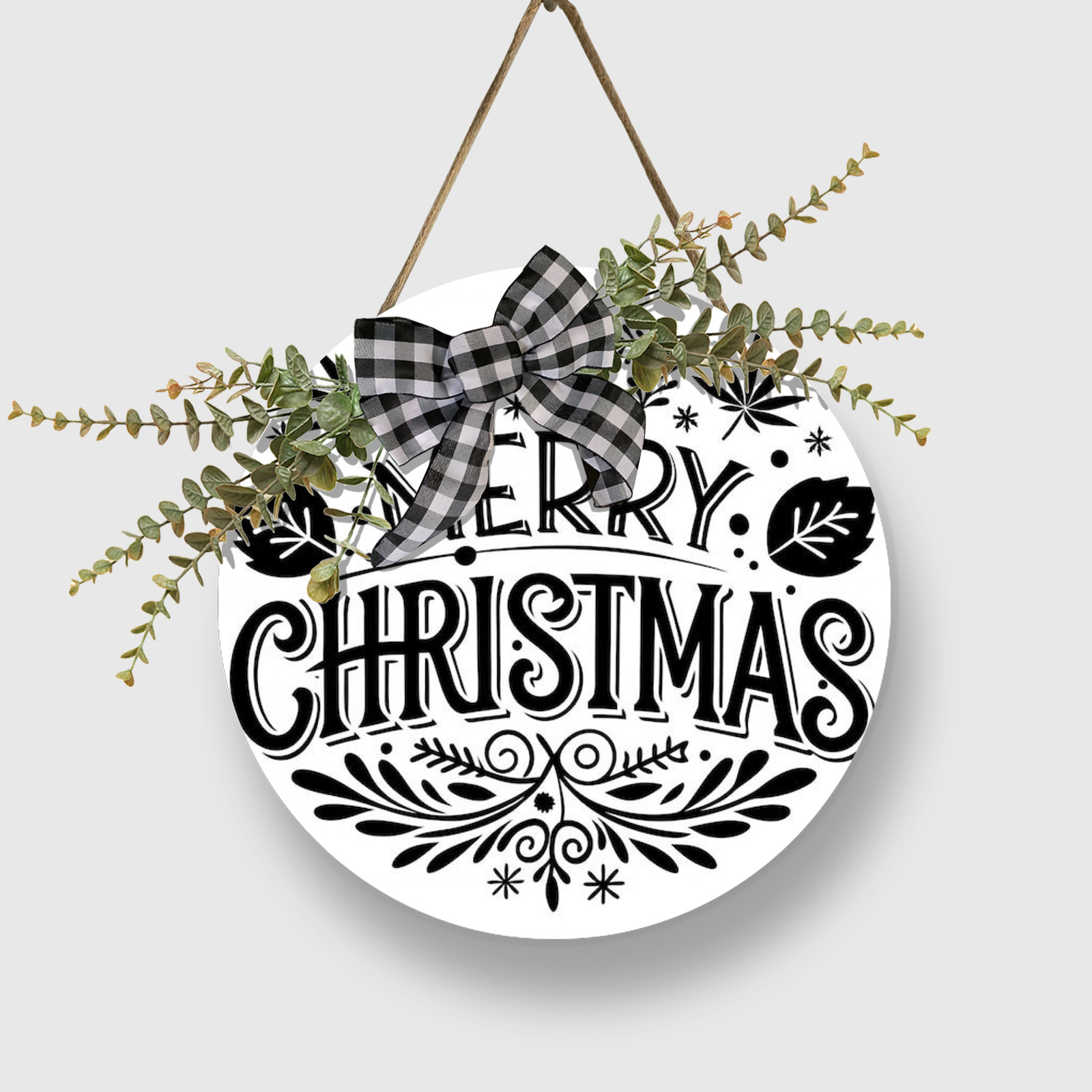 Merry Christmas Door Hanger Sign for Front, Christmas Welcome PVC ...