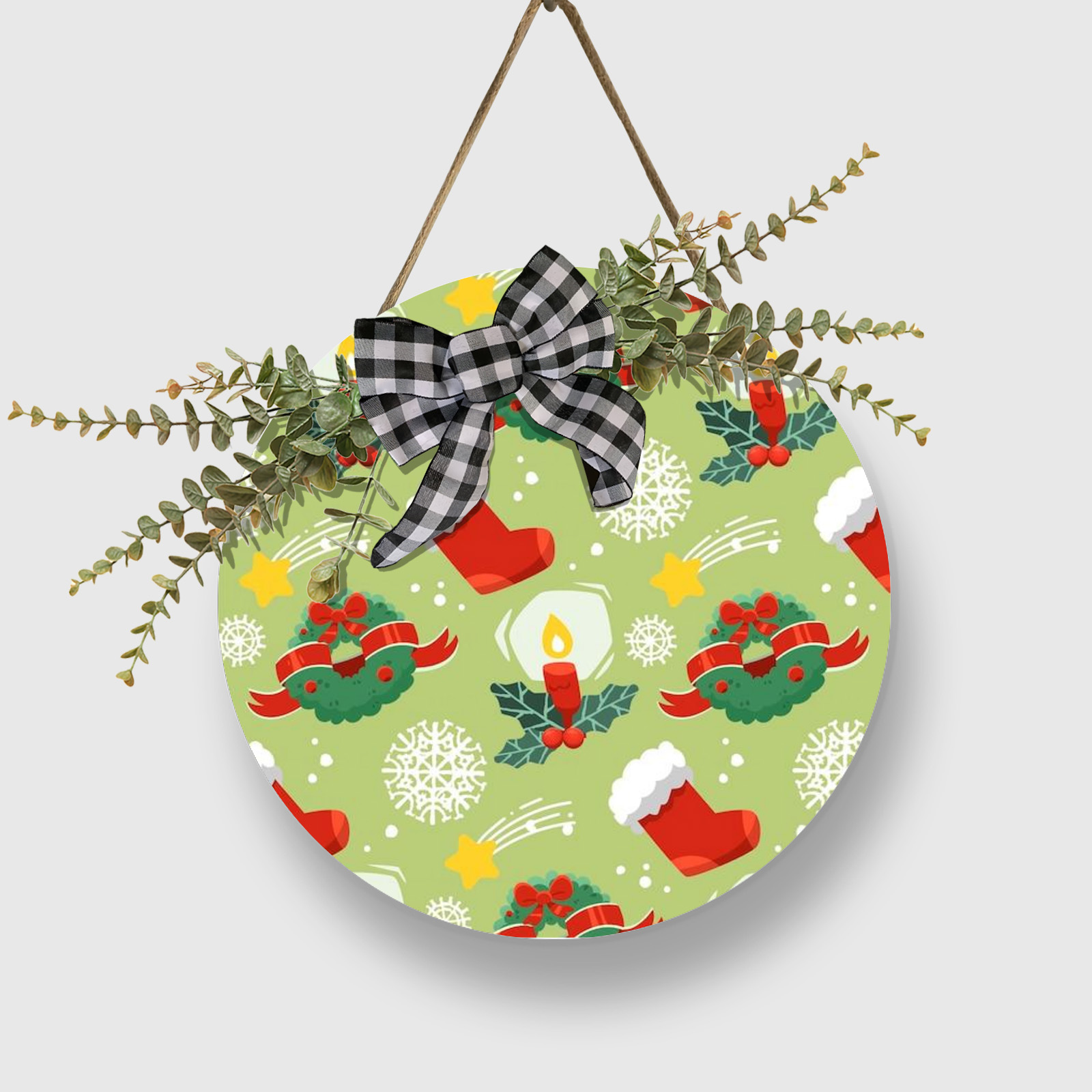 Merry Christmas Door Hanger Sign for Front, Christmas Welcome PVC ...