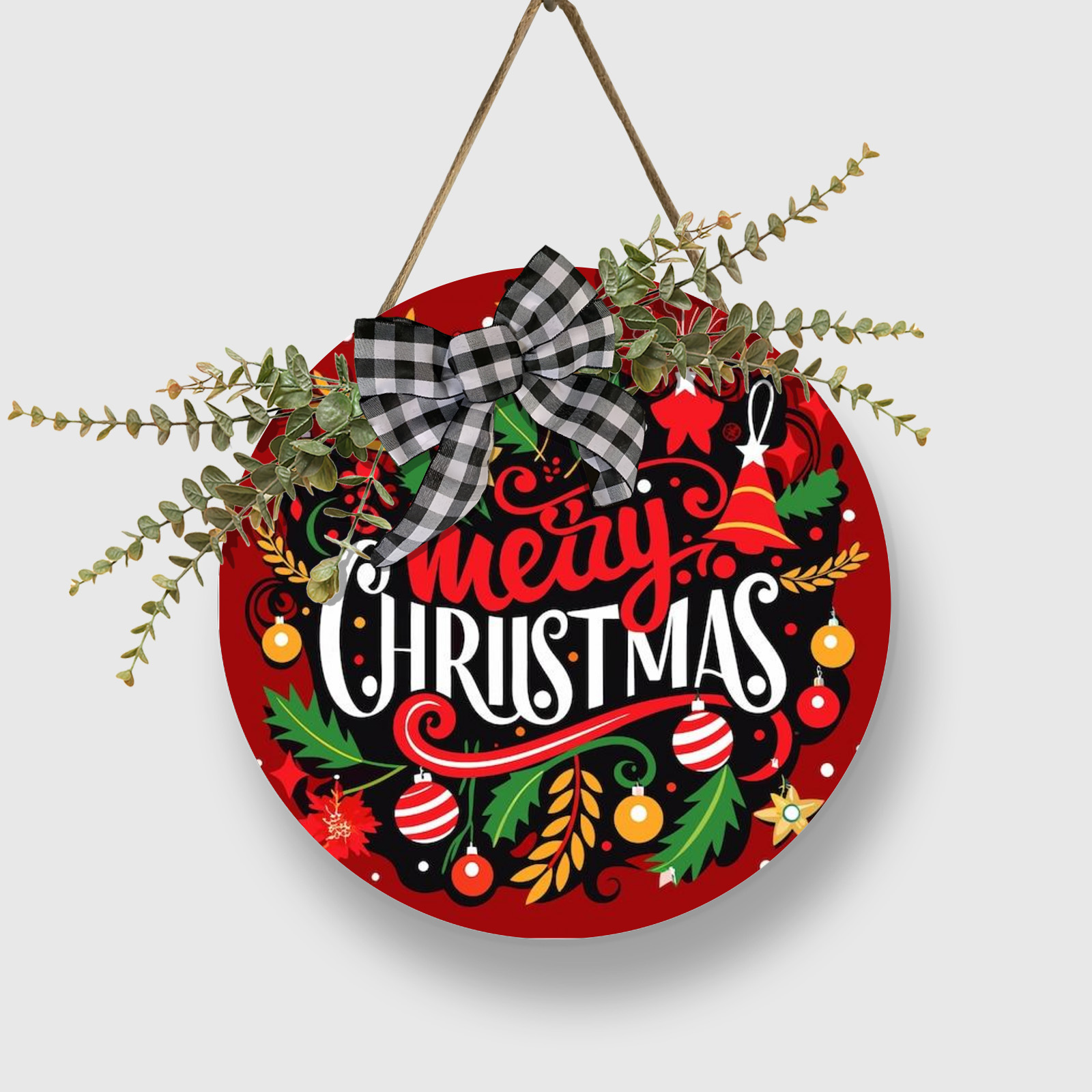 Merry Christmas Door Hanger Sign for Front, Christmas Welcome PVC ...