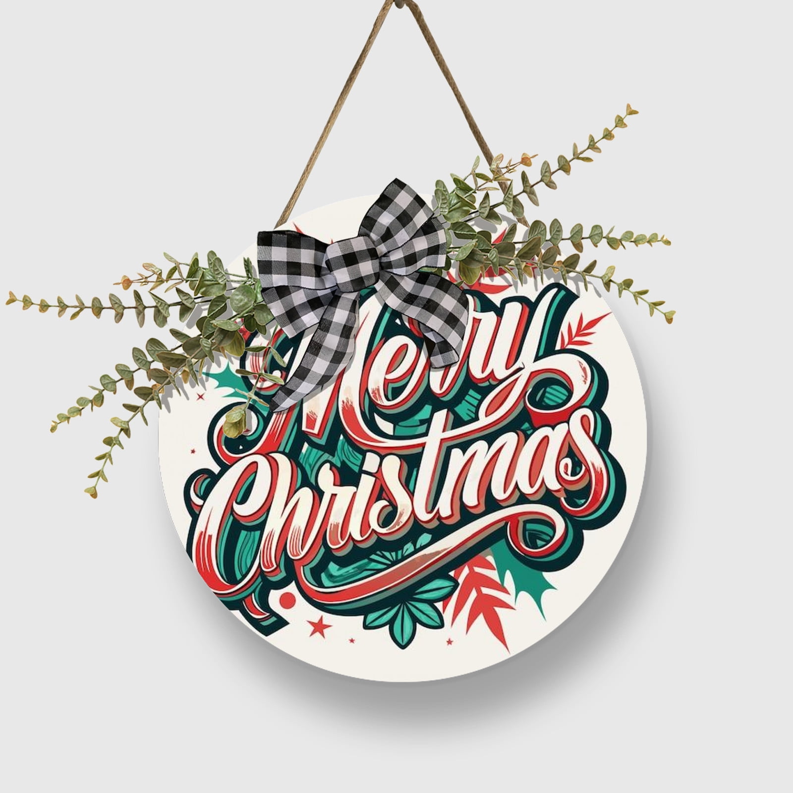 Merry Christmas Door Hanger Sign for Front, Christmas Welcome PVC ...