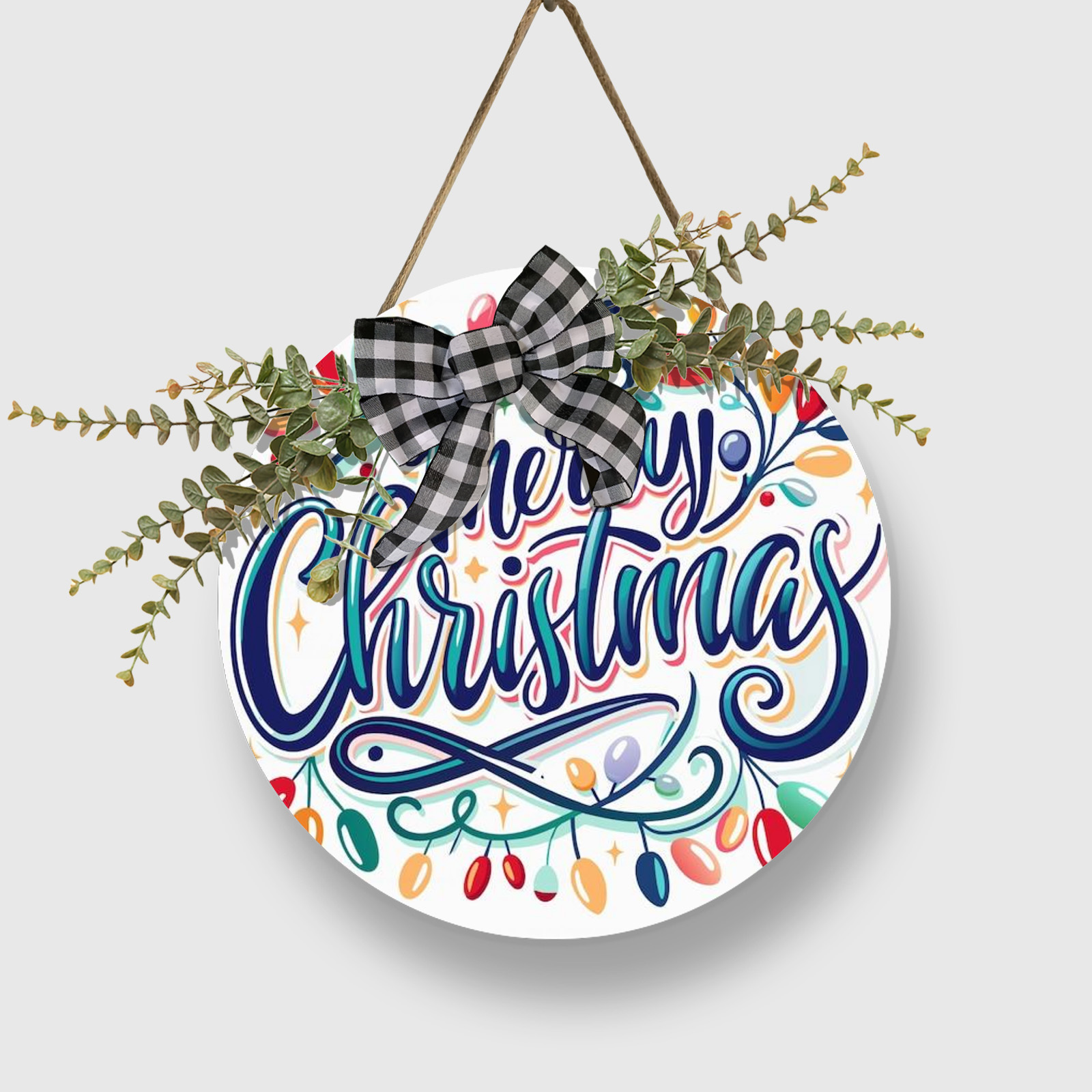 Merry Christmas Door Hanger Sign for Front, Christmas Welcome PVC ...