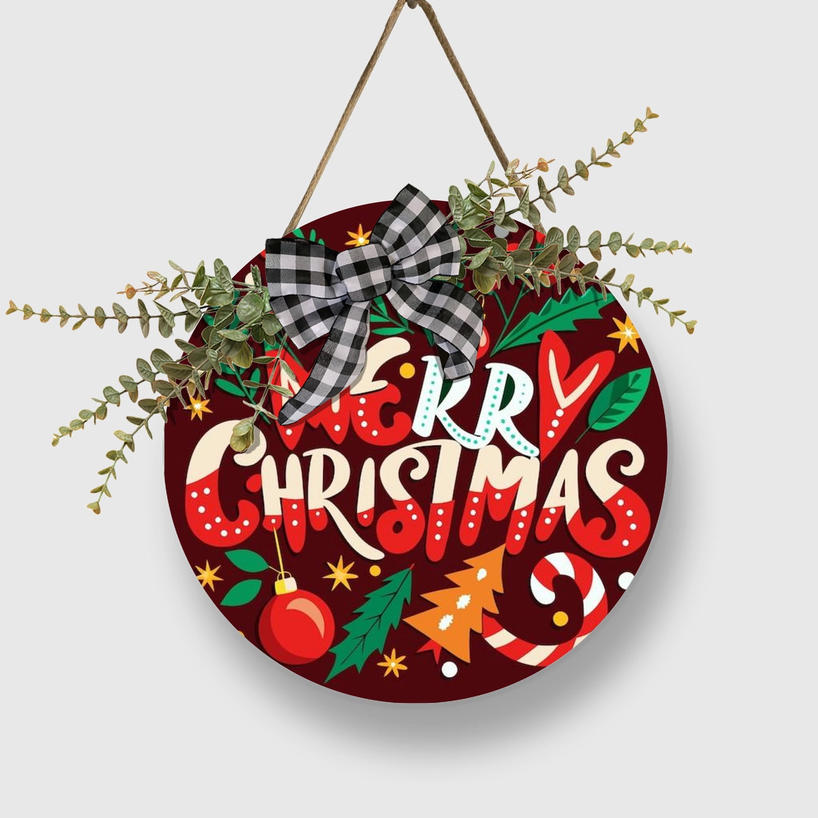 Merry Christmas Door Hanger Sign for Front, Christmas Welcome PVC ...