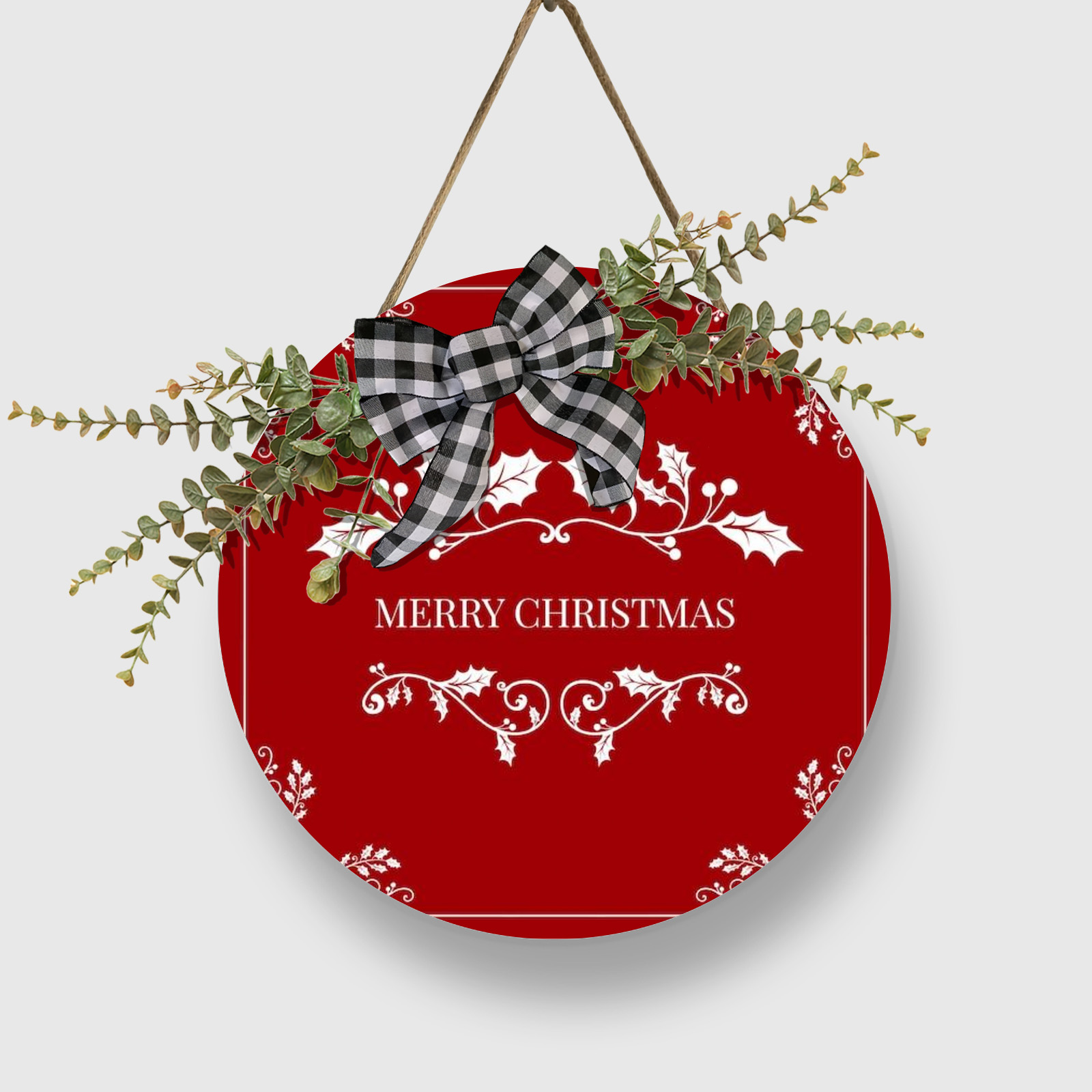 Merry Christmas Door Hanger Sign for Front, Christmas Welcome PVC ...