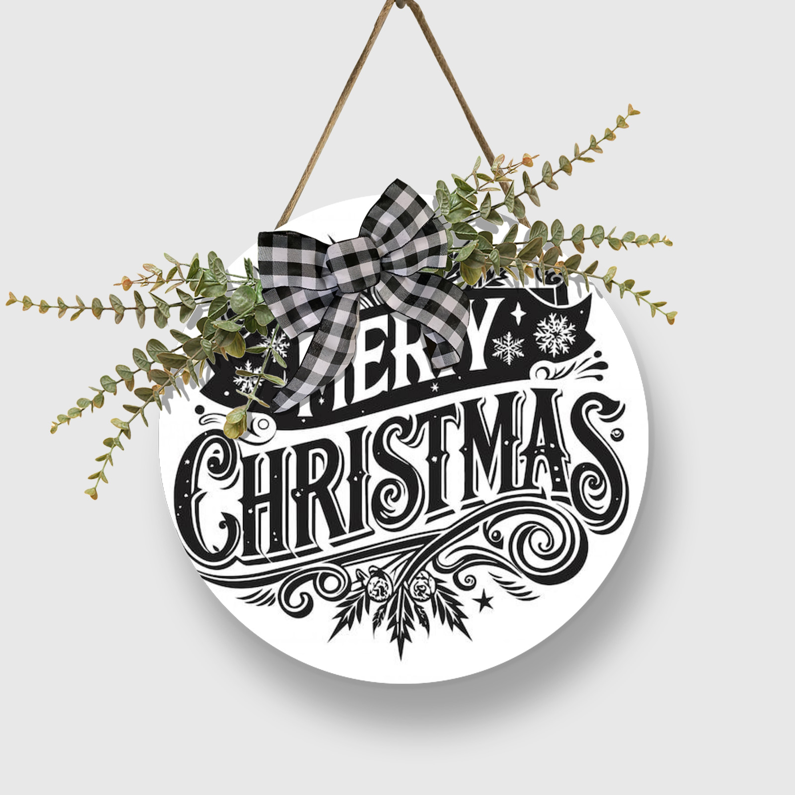 Merry Christmas Door Hanger Sign for Front, Christmas Welcome PVC ...