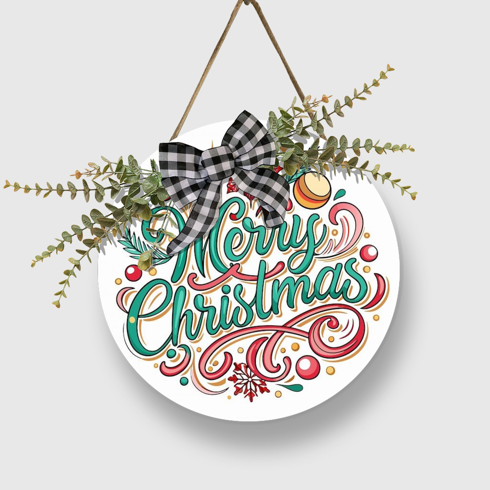Merry Christmas Door Hanger Sign for Front, Christmas Welcome PVC ...