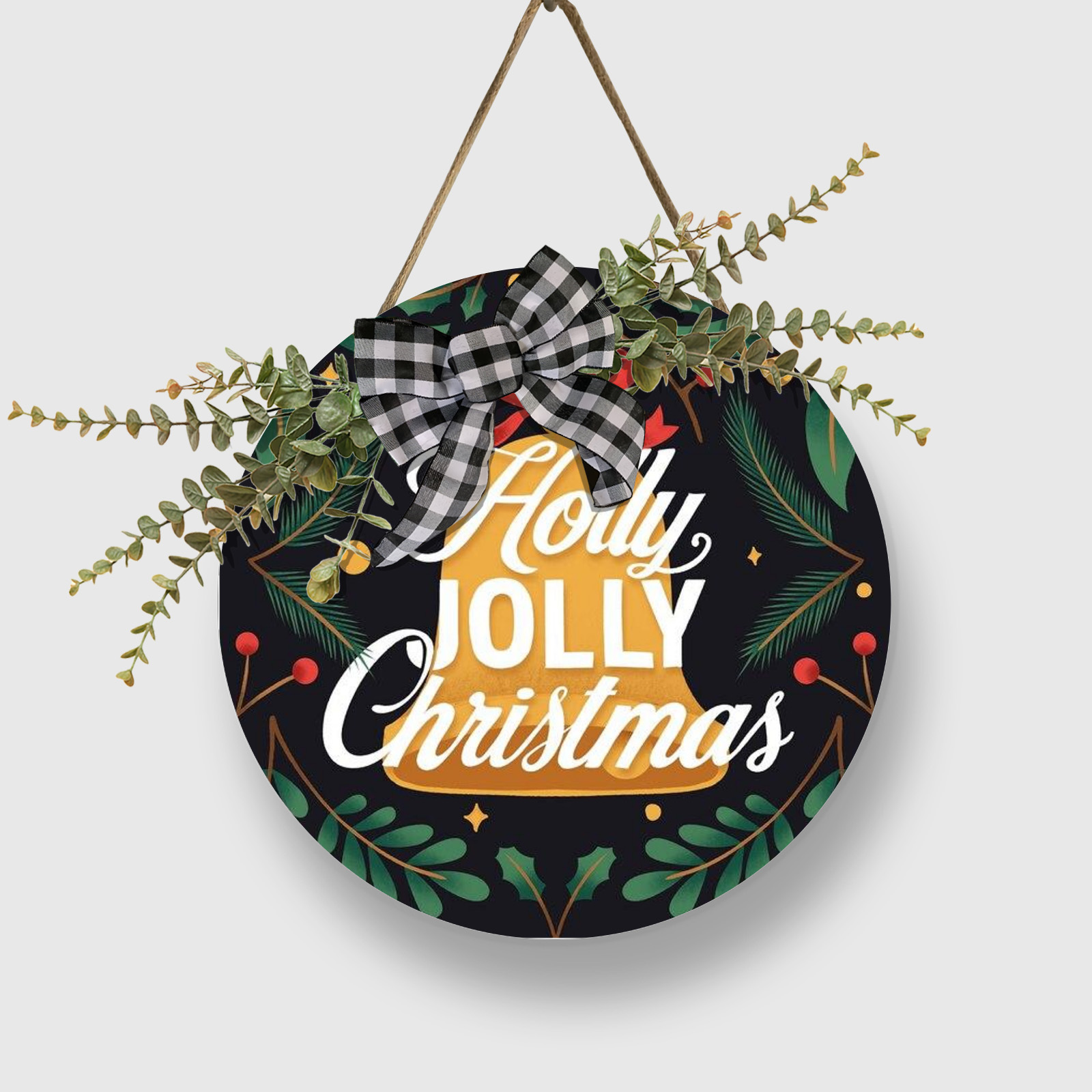 Merry Christmas Door Hanger Sign for Front, Christmas Welcome PVC ...