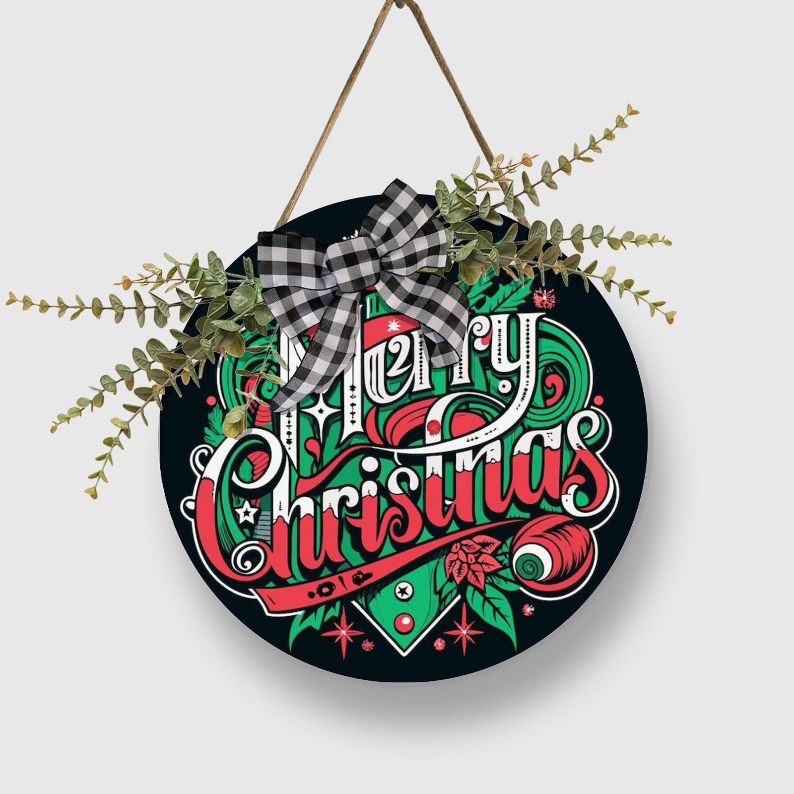 Merry Christmas Door Hanger Sign for Front, Christmas Welcome PVC ...