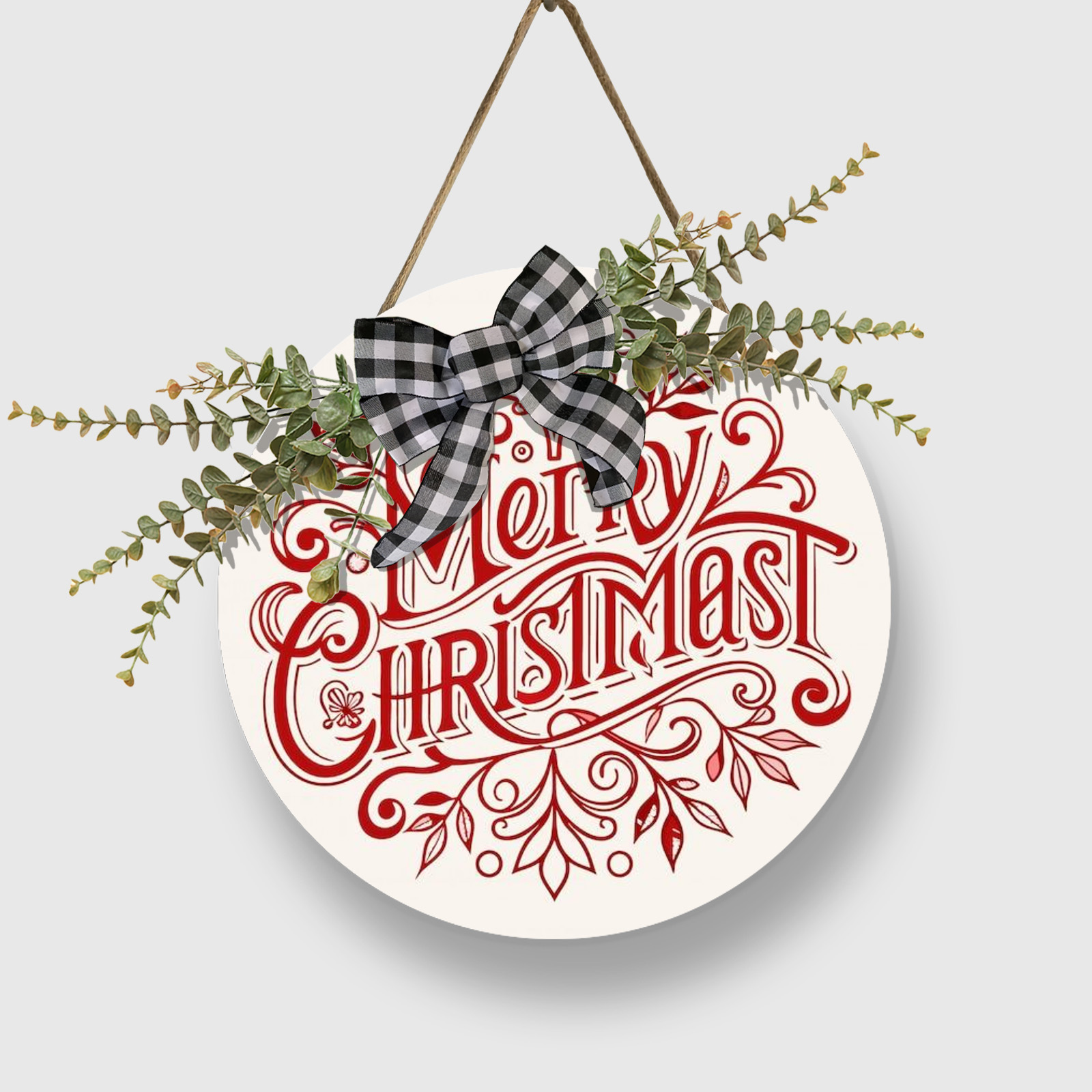 Merry Christmas Door Hanger Sign for Front, Christmas Welcome PVC ...