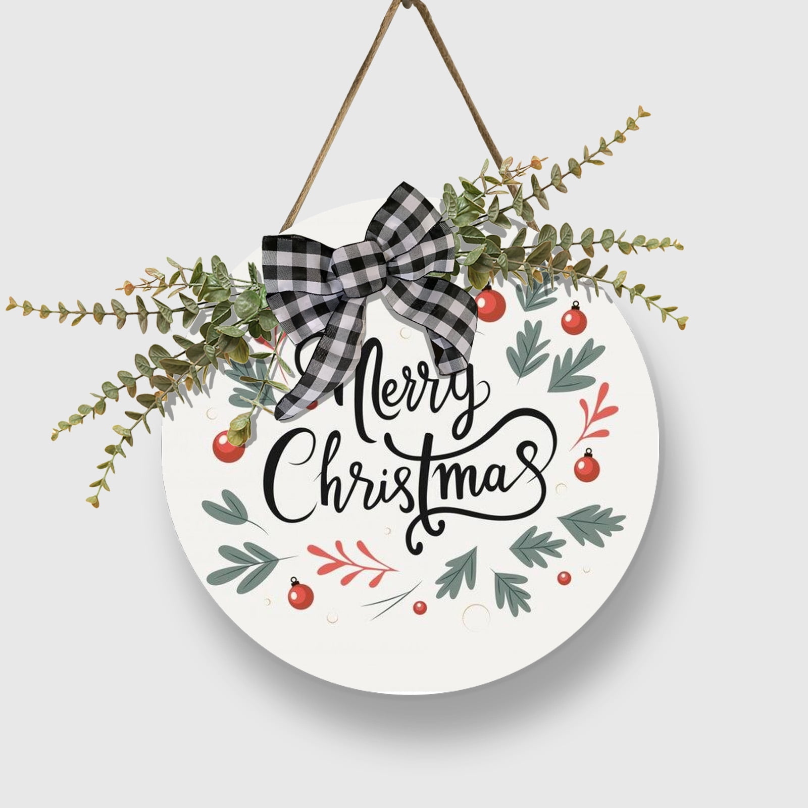 Merry Christmas Door Hanger Sign for Front, Christmas Welcome PVC ...