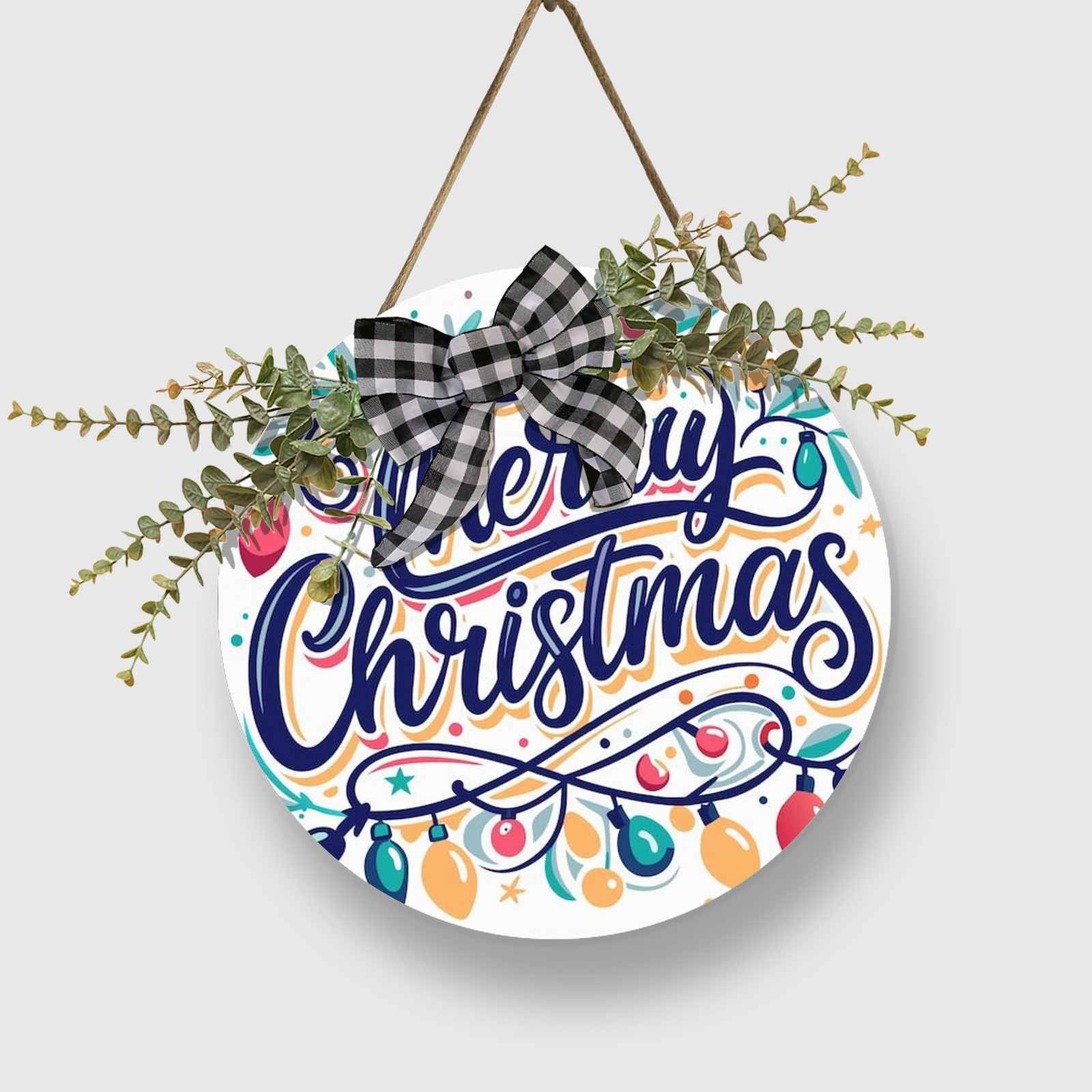 Merry Christmas Door Hanger Sign for Front, Christmas Welcome PVC ...