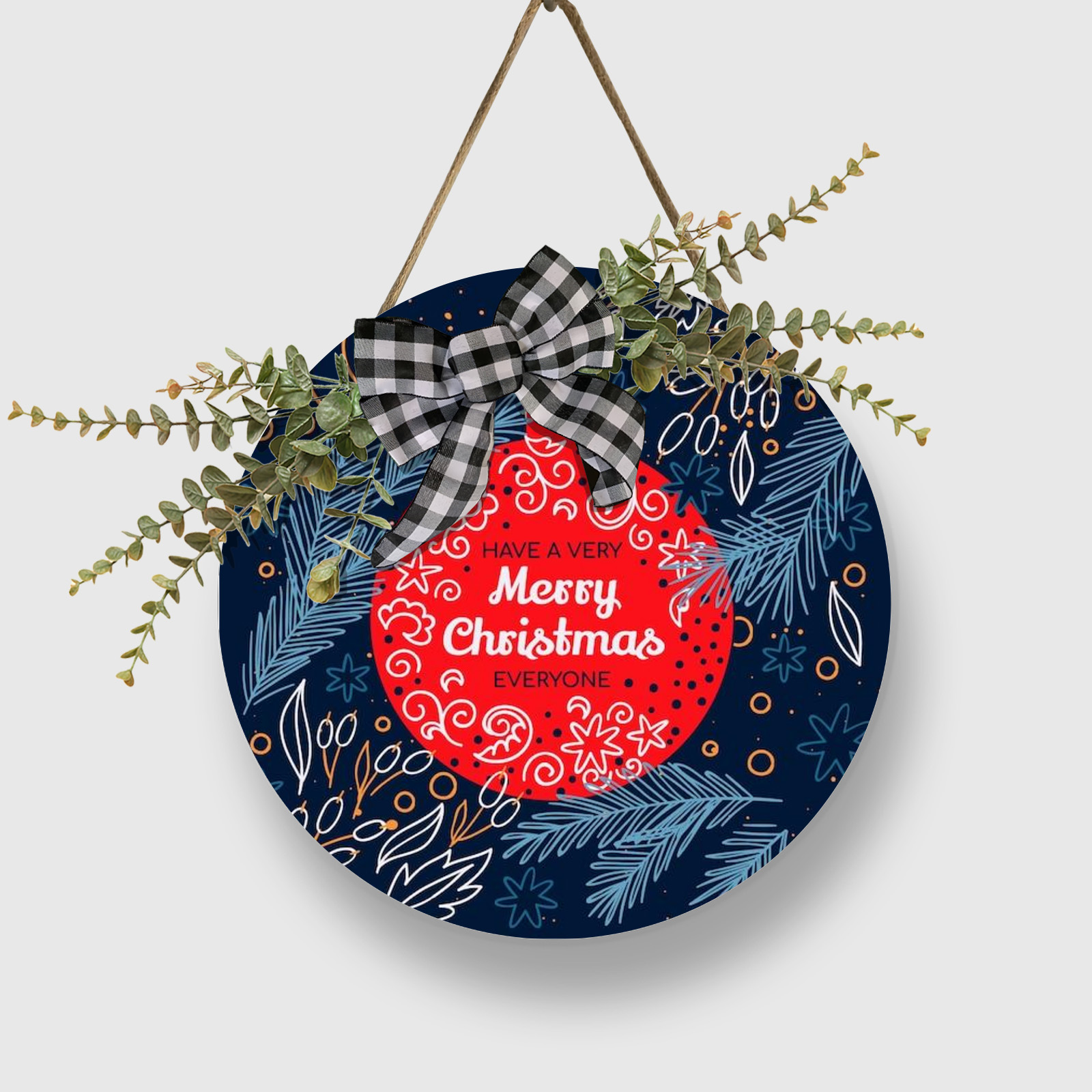Merry Christmas Door Hanger Sign for Front, Christmas Welcome PVC ...