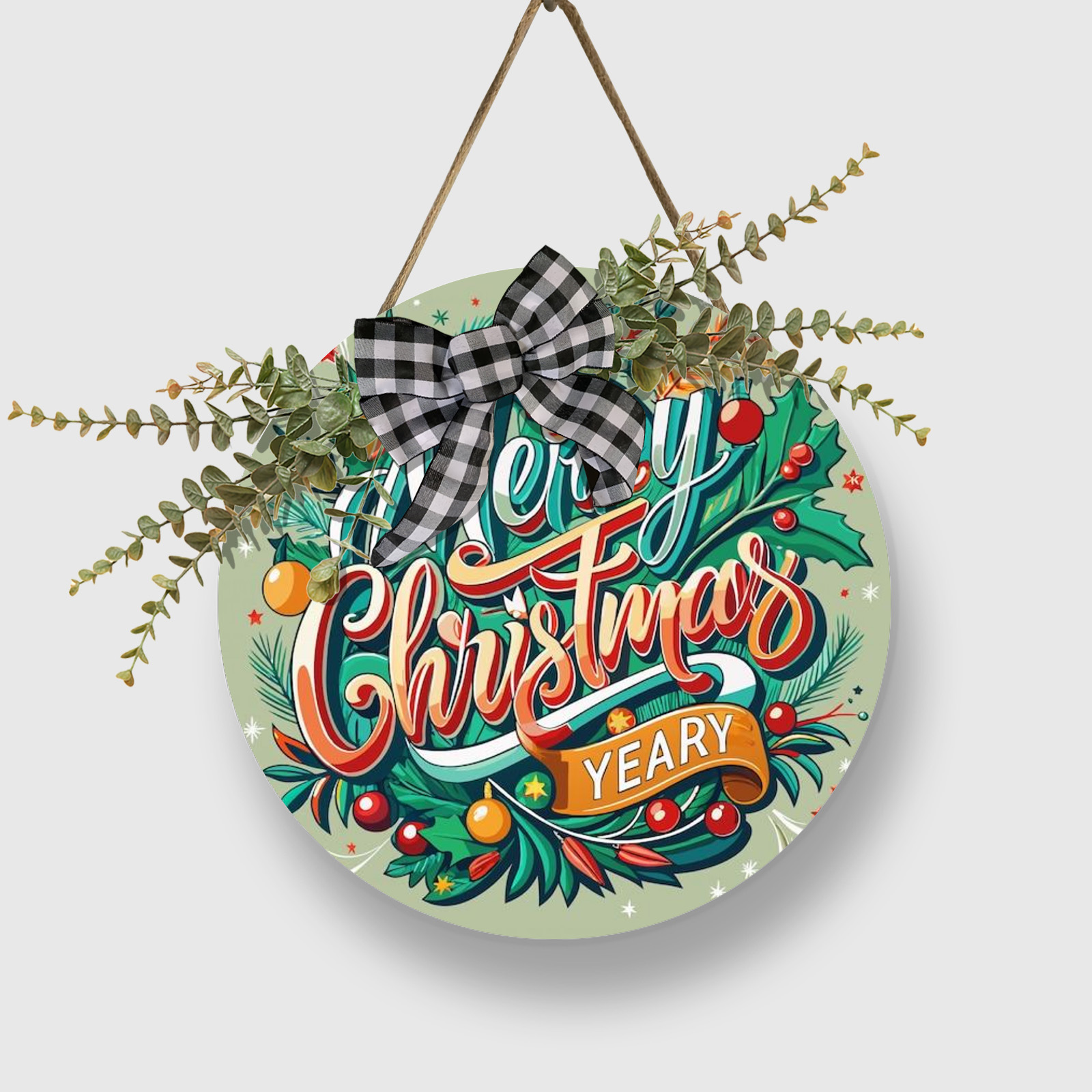 Merry Christmas Door Hanger Sign for Front, Christmas Welcome PVC ...