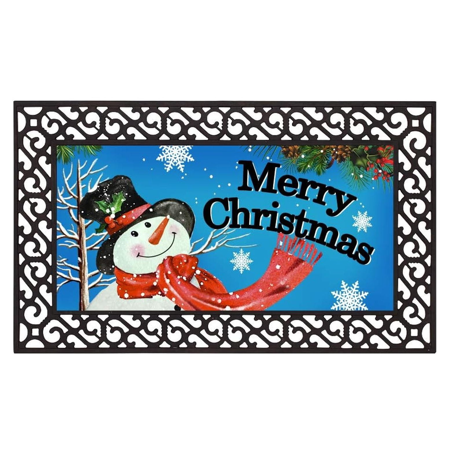 Merry Christmas Doormat Snowman Holiday Door Mats Interchangeable ...