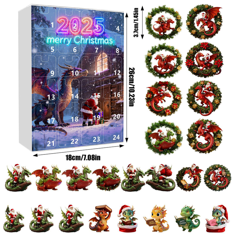 Merry Christmas Dragon Advent Calendar Blind Box 2025 2026 Christmas ...