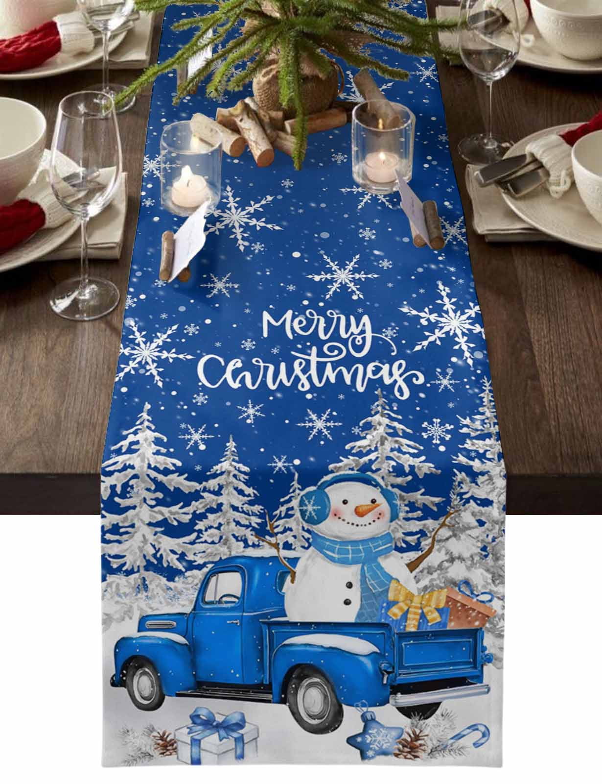 Merry Christmas Dresser Scarf Farmhouse, Dining Table Decorations for ...