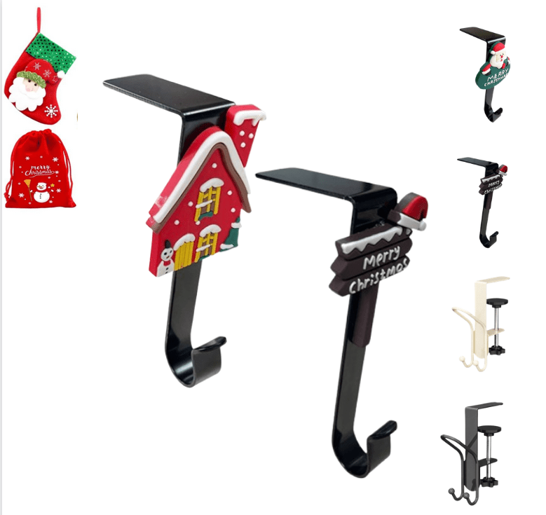 Merry Christmas Fireplace Stocking & Garland Hanger, Garland Holder for ...